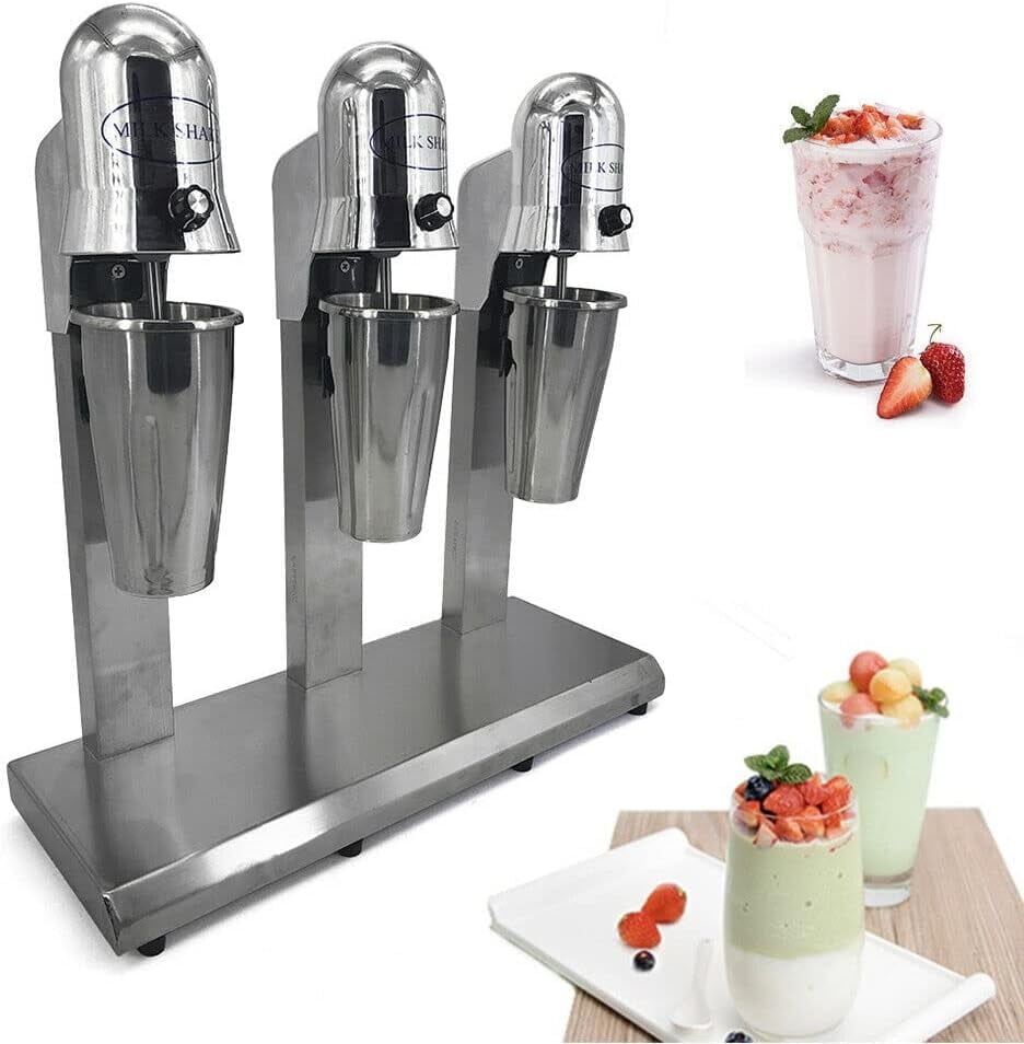 3 Heads Milkshake Mixer, 110V 18000RMP Electric Milkshake Maker Machine ...