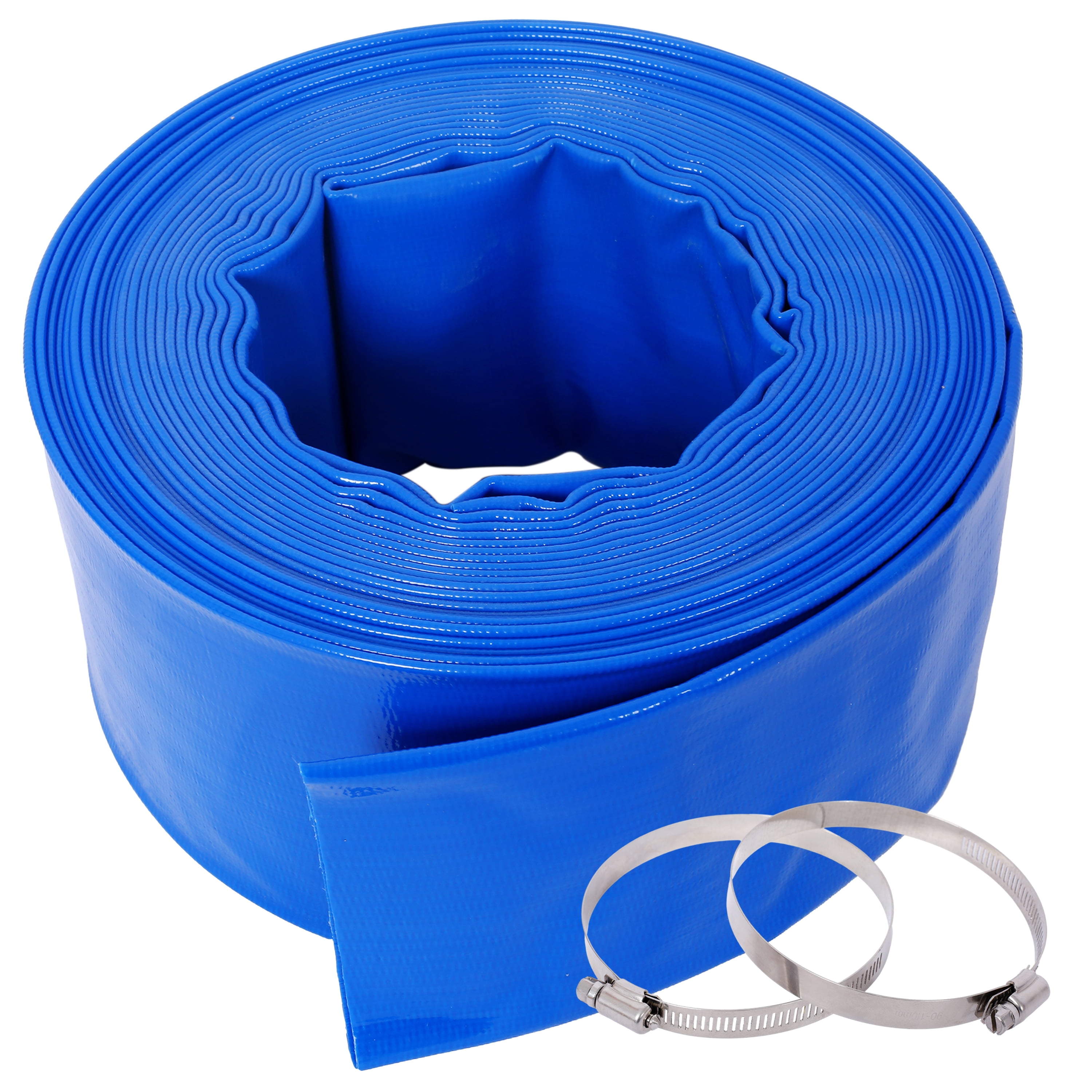 3" Heavy Duty PVC Pool Backwash Hose 50Ft with Clamps - Walmart.com