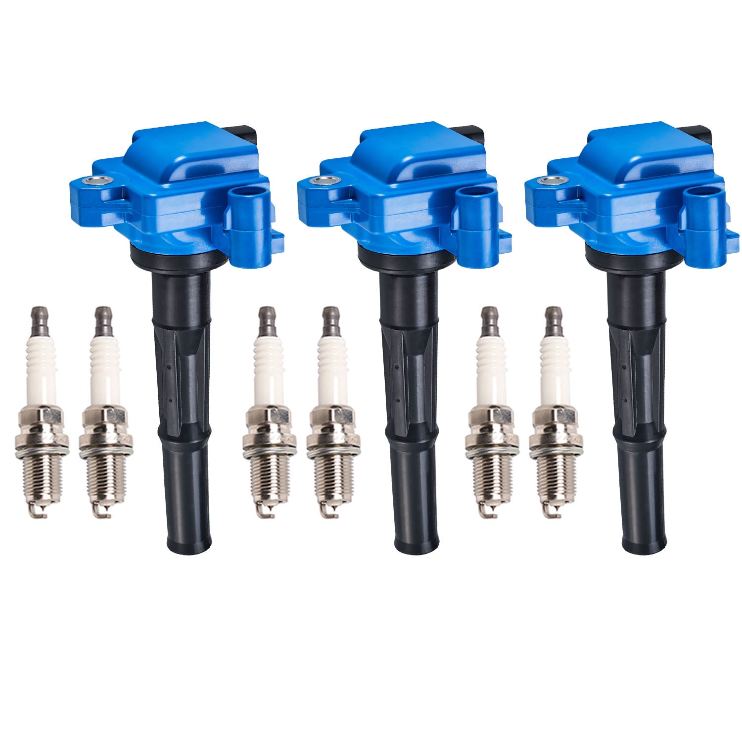 3 High Performance Ignition Coils and 6 Iridium Spark Plugs Compatible ...