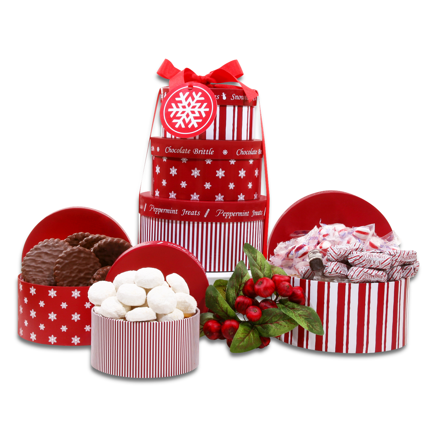 3 High Red Round Peppermint Tower - Walmart.com
