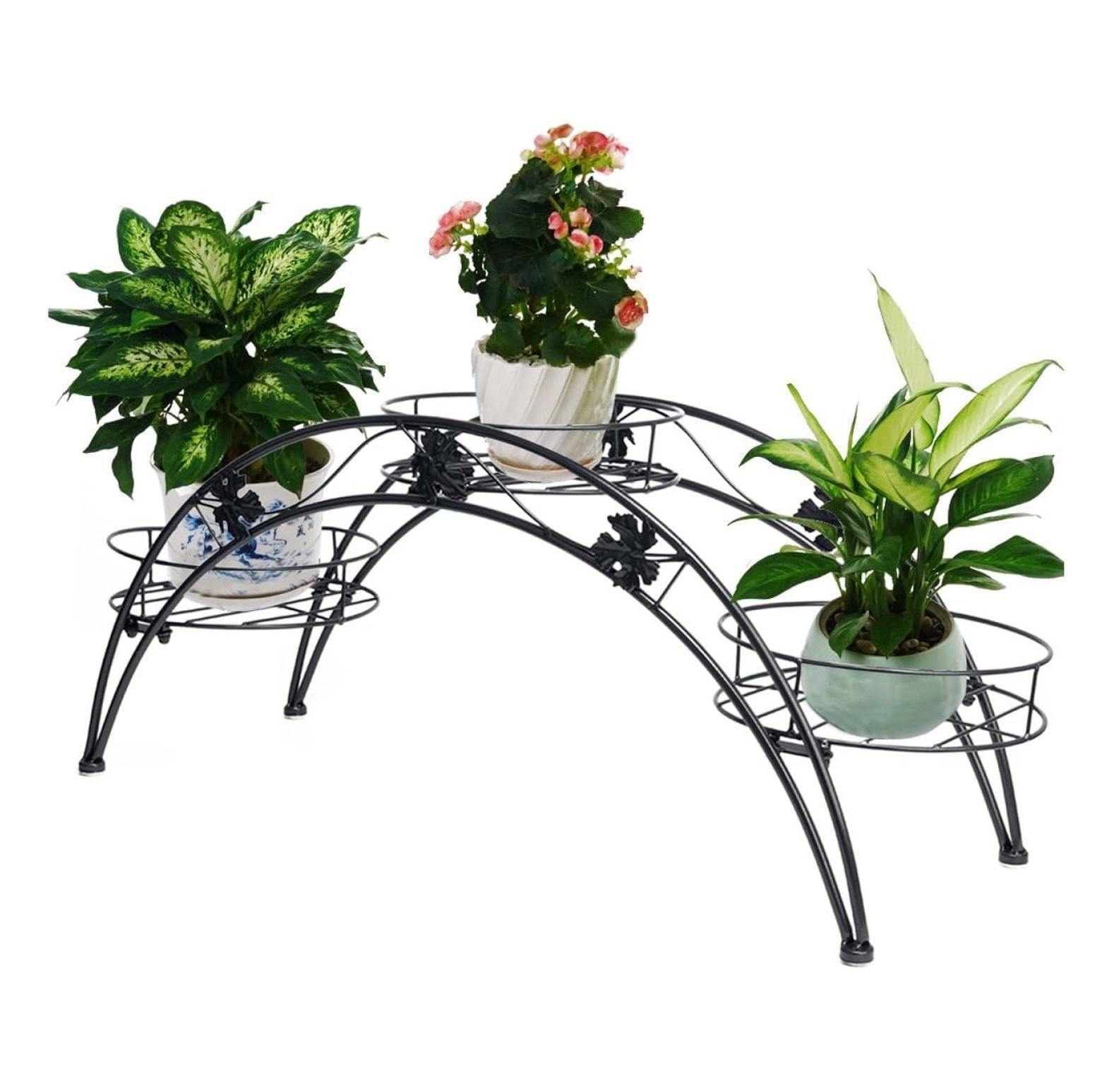 3 Holders Plant Stand for indoor plants , Metal black Plants Stands ...