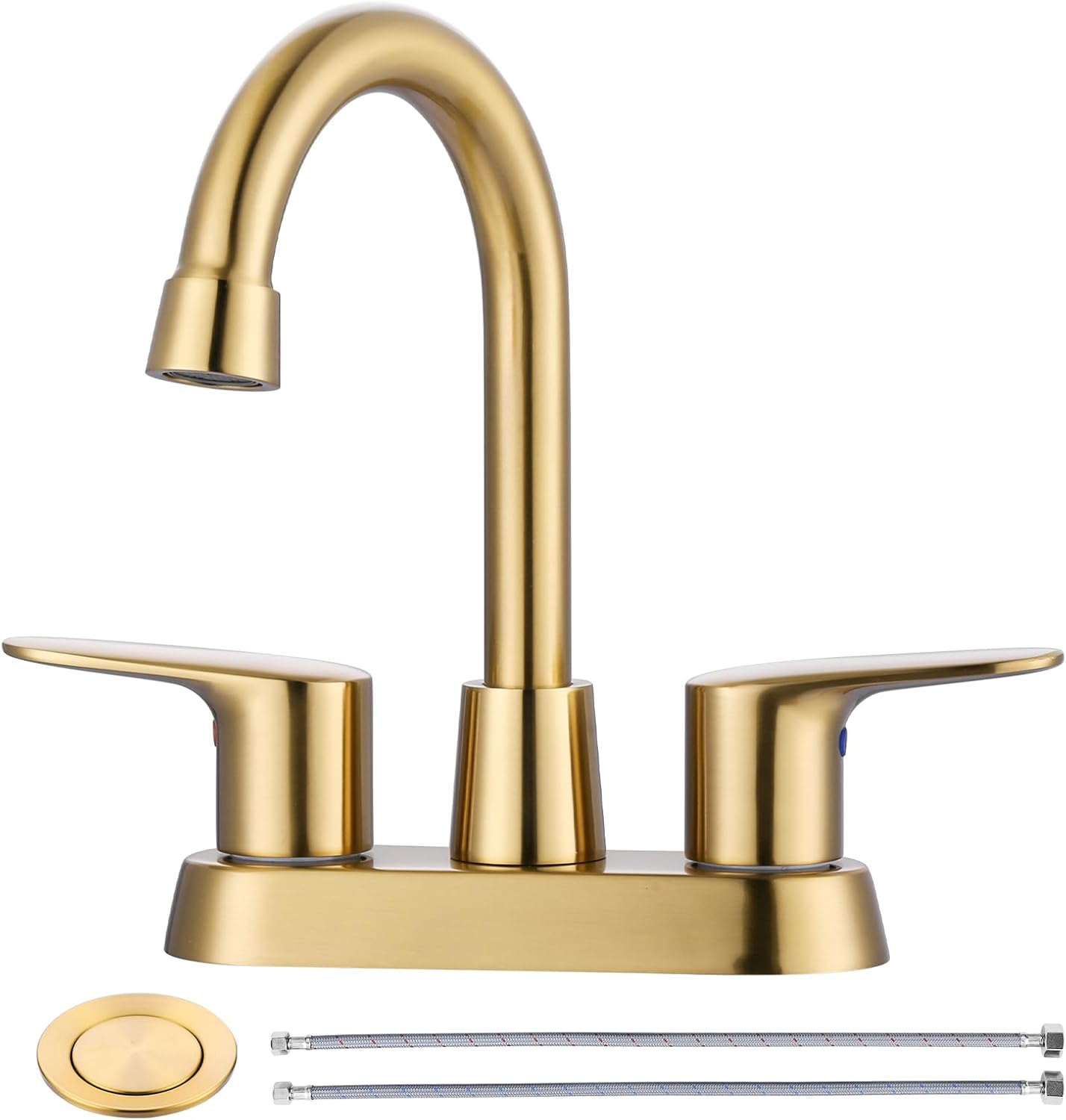 3 Hole 4 Inch Bathroom Faucet, 2 Handle Centerset Vanity Sink Faucet ...