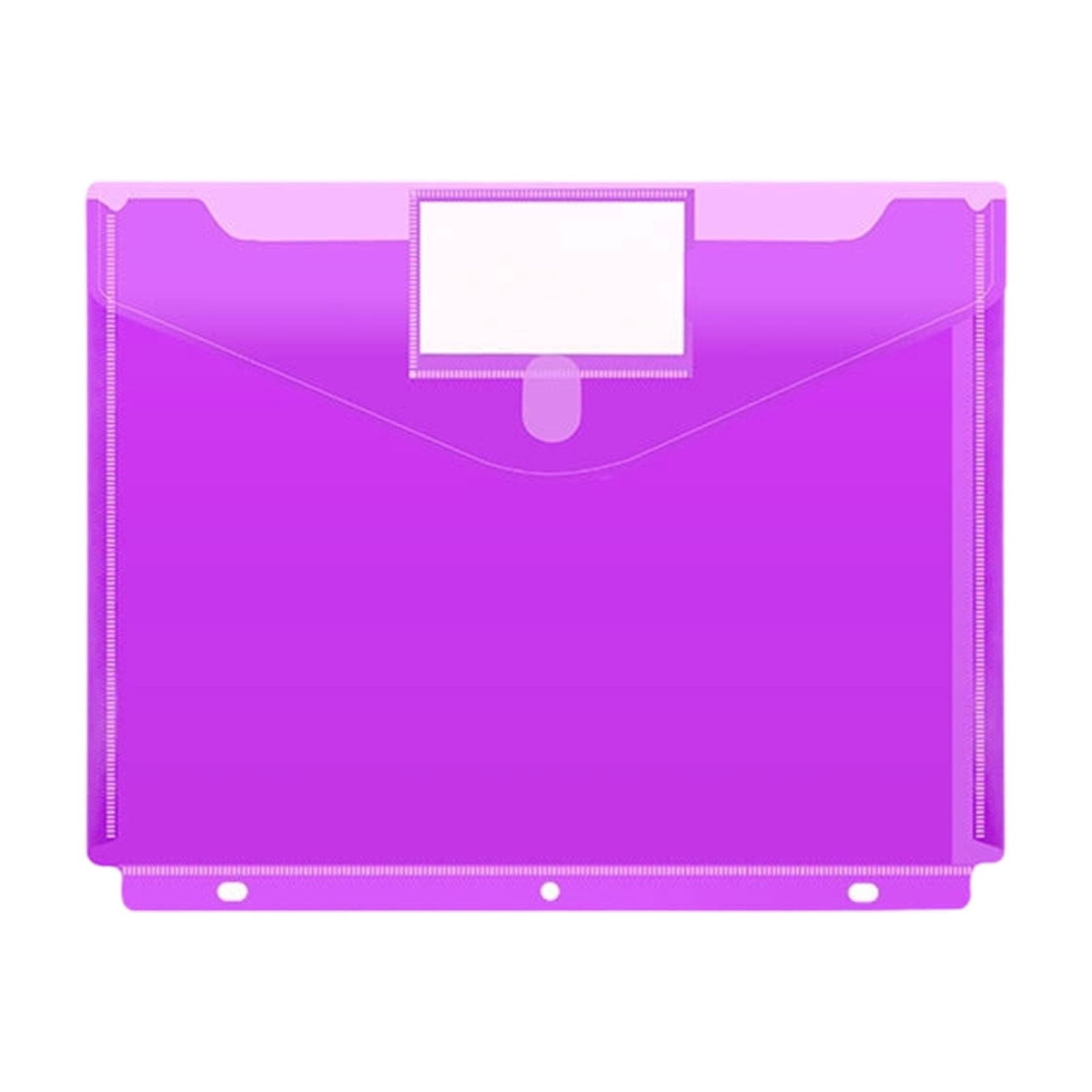 3-Hole A4 Document Pouch with Label Window | Snap-Button Closure & Desk ...