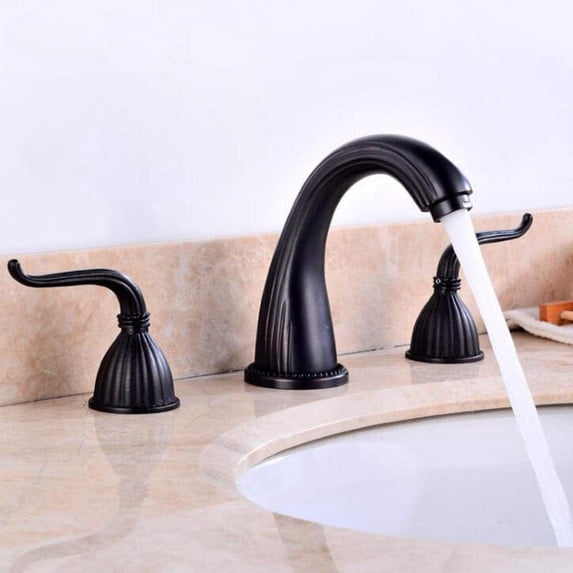 3 Hole Basin Mixer Tap Antique Split Type Double Handle Basin Mixer Hot ...
