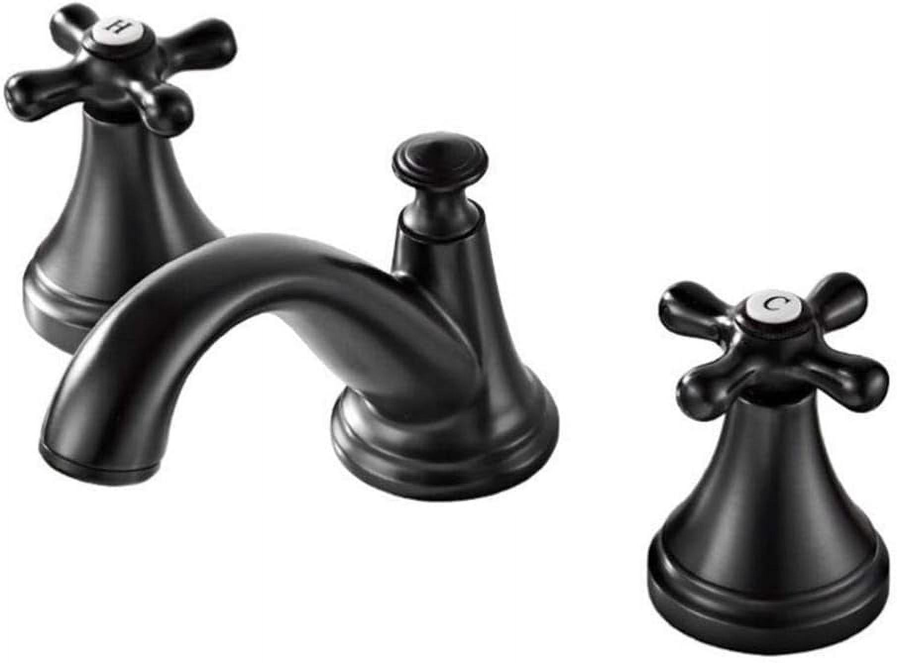 3 Hole Basin Mixer Tap Black Hot and Cold Water Independent Switch ...