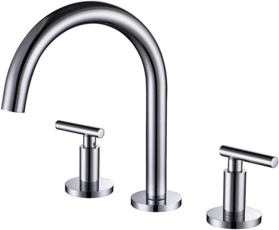 3 Hole Basin Mixer Tap Brass Body Hot and Cold Double Switch Bathroom ...