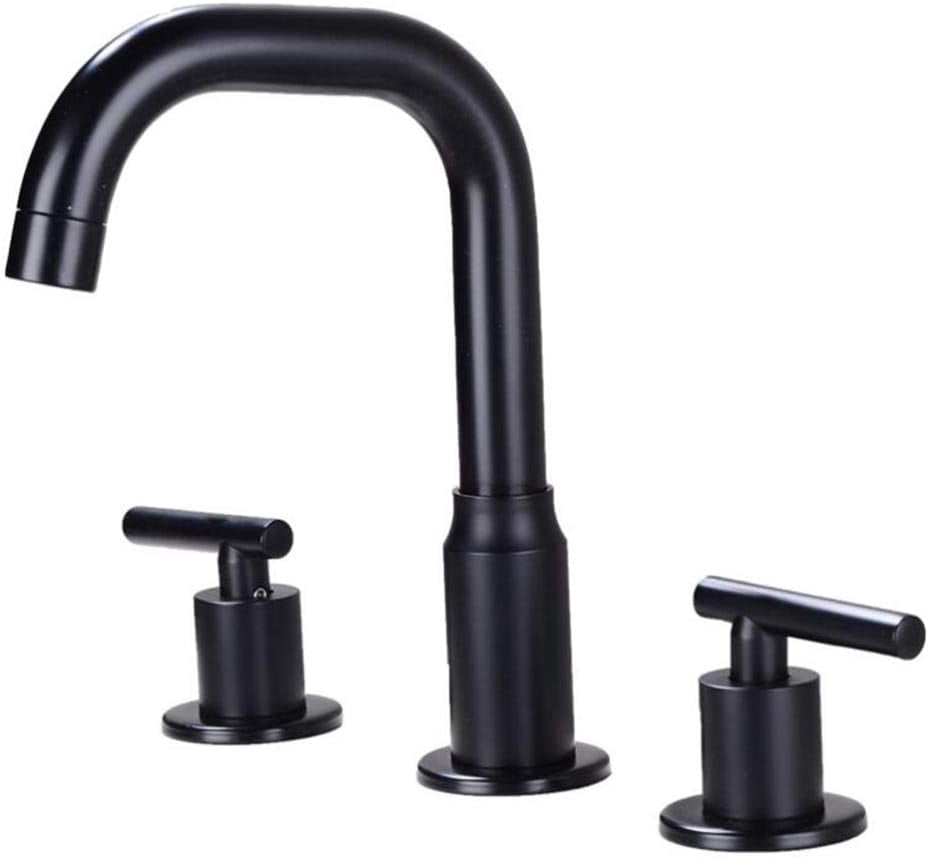 3 Hole Basin Mixer Tap Hot and Cold Rotatable Double Handle Split Type ...