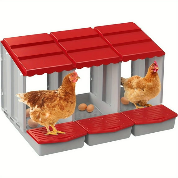 3 Hole Chicken Nesting Boxes with Rolling Egg Collection - Anti-Break ...