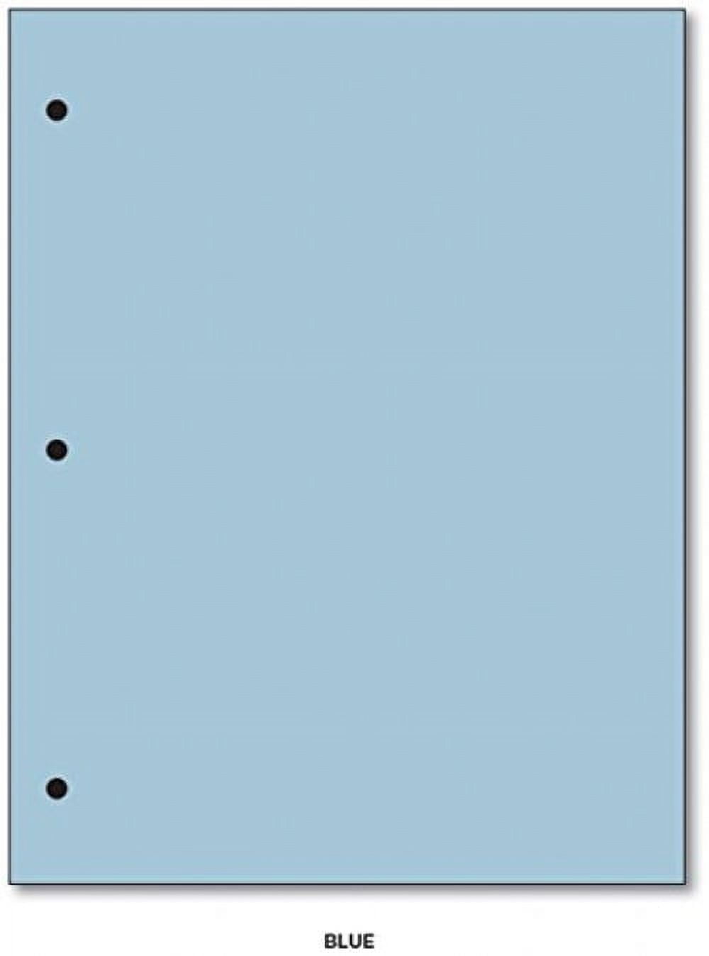 3 Hole Color Paper 8 1/2 X 11 - 100 Papers Per Pack (Blue) - Walmart ...