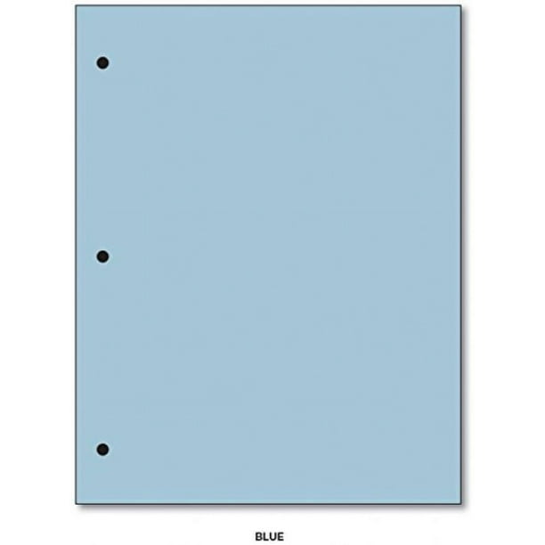 3 Hole Color Paper 8 1/2 X 11 - 100 Papers Per Pack (Blue) - Walmart ...