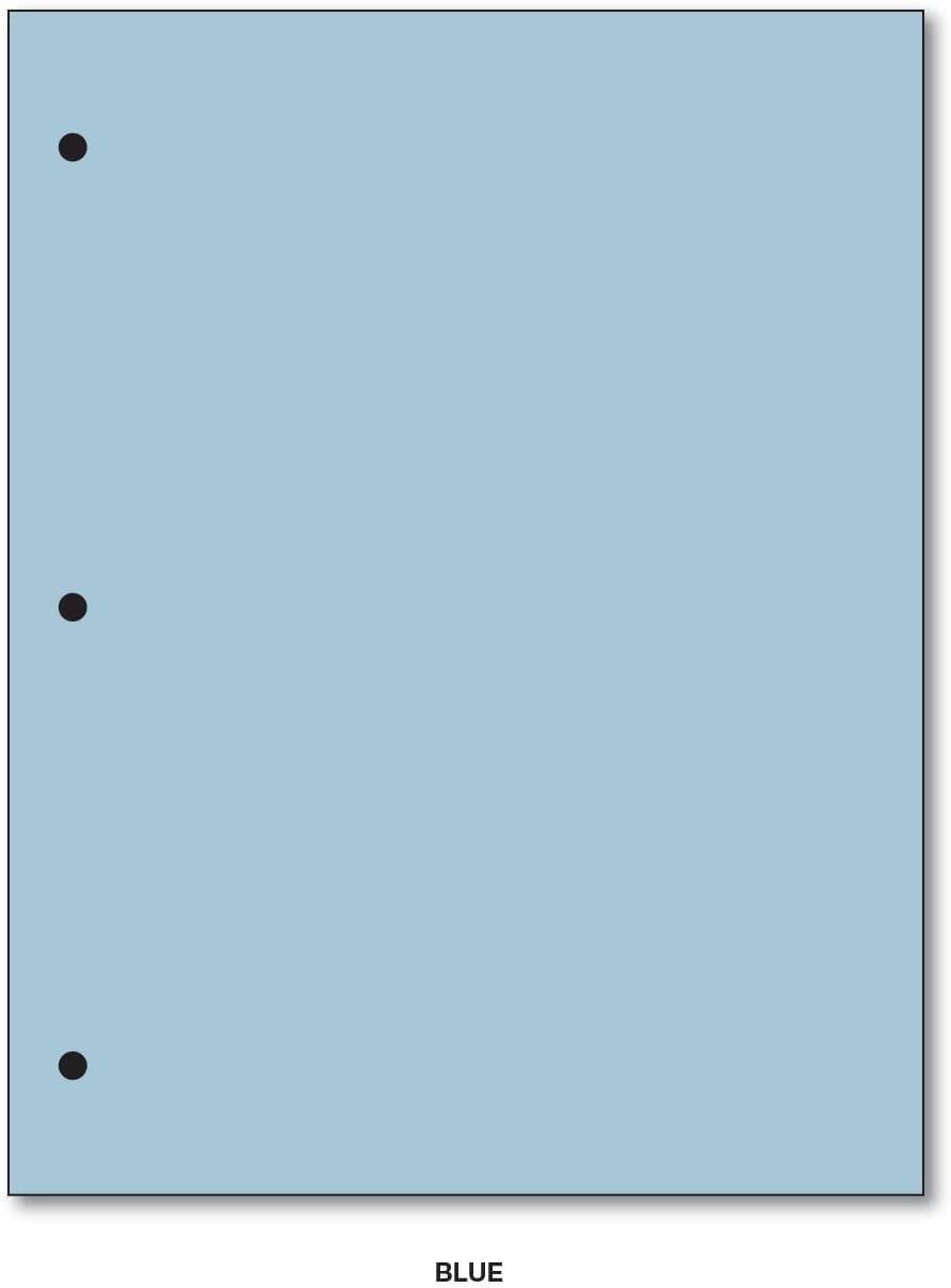 3 Hole Color Paper 8 1/2 X 11 - 100 Papers Per Pack (Blue) - Walmart.com