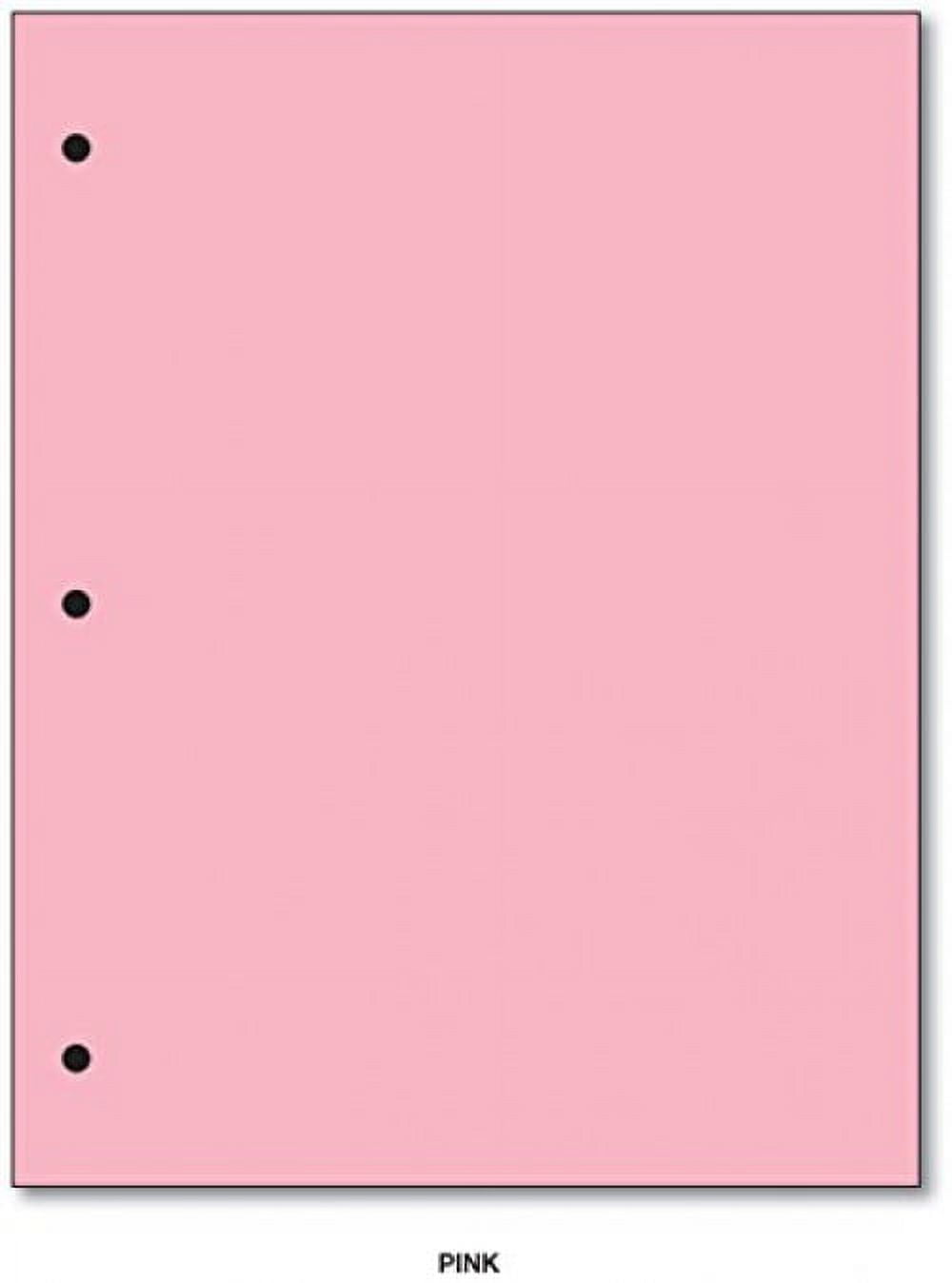 3 Hole - Color Paper 8 1/2 X 11 - 100 Papers Per Pack (Pink) - Walmart.com