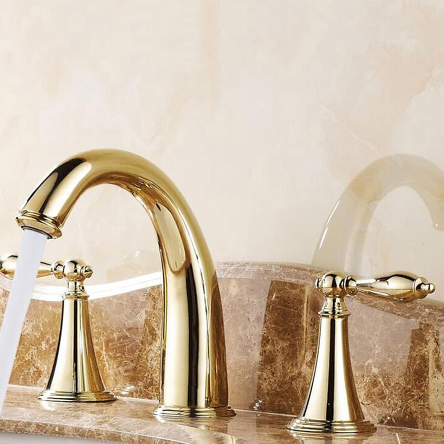 3 Hole Faucets for Bathroom Basin Basin Mixer Faucet Split Hot and Cold ...