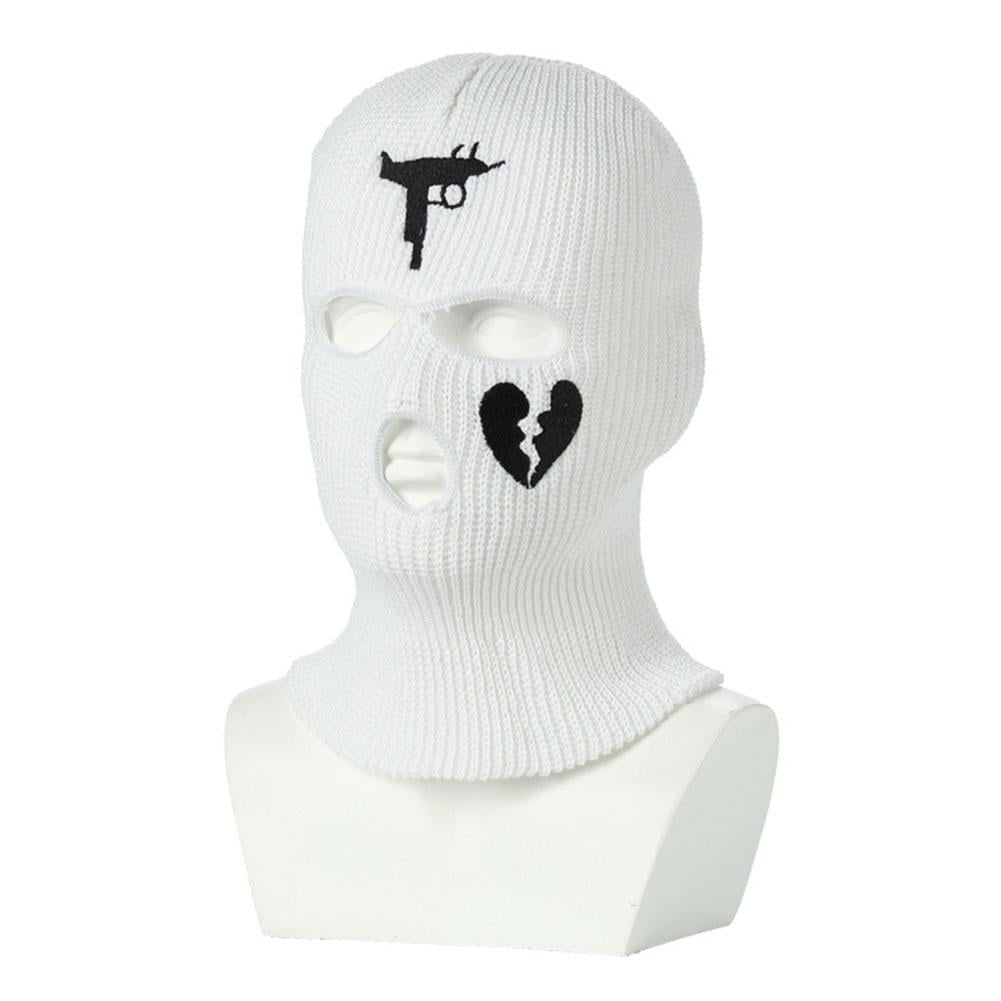 3 Hole Mask Balaclava, Funny Broken Heart Winter Hat Mask, Knitted ...