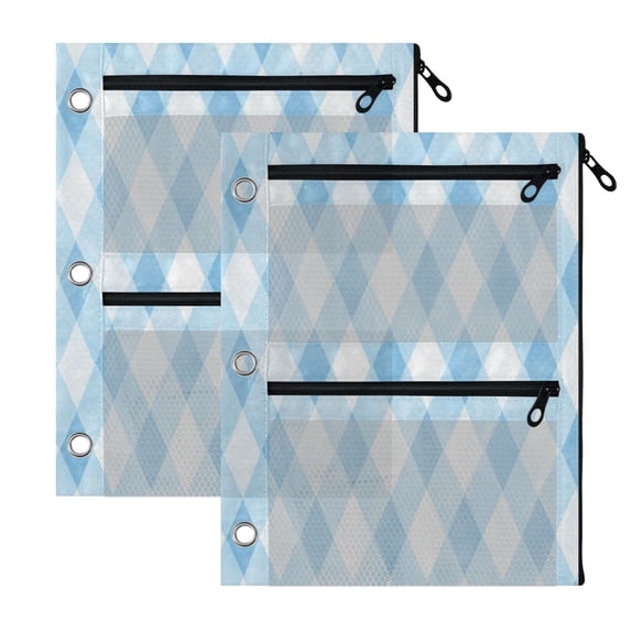 3-Hole Pencil Pouch for 3 Ring Binder Clear Zippered Pen Case with ...