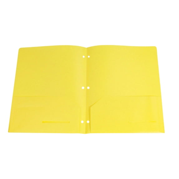 3-Hole Punch Folders, Heavy Duty Plastic File Folders with Pockets ...