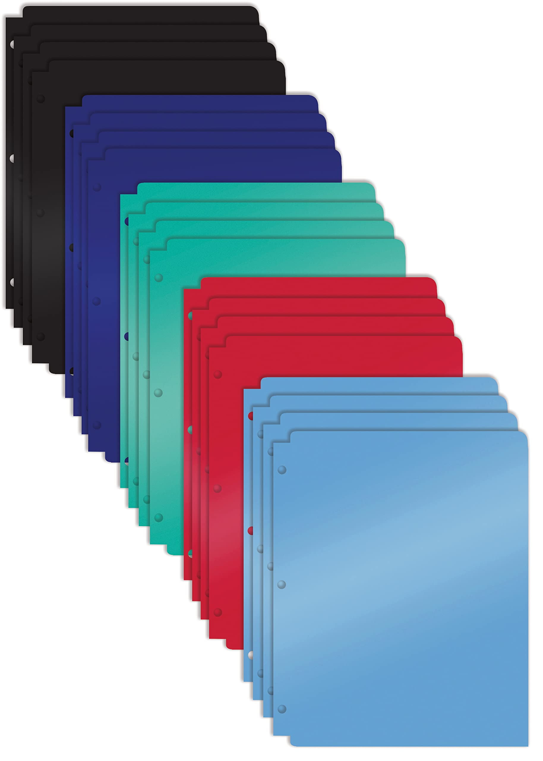 Better Office Products 20 Pack Poly Colored Three Solid Pocket Folders ...