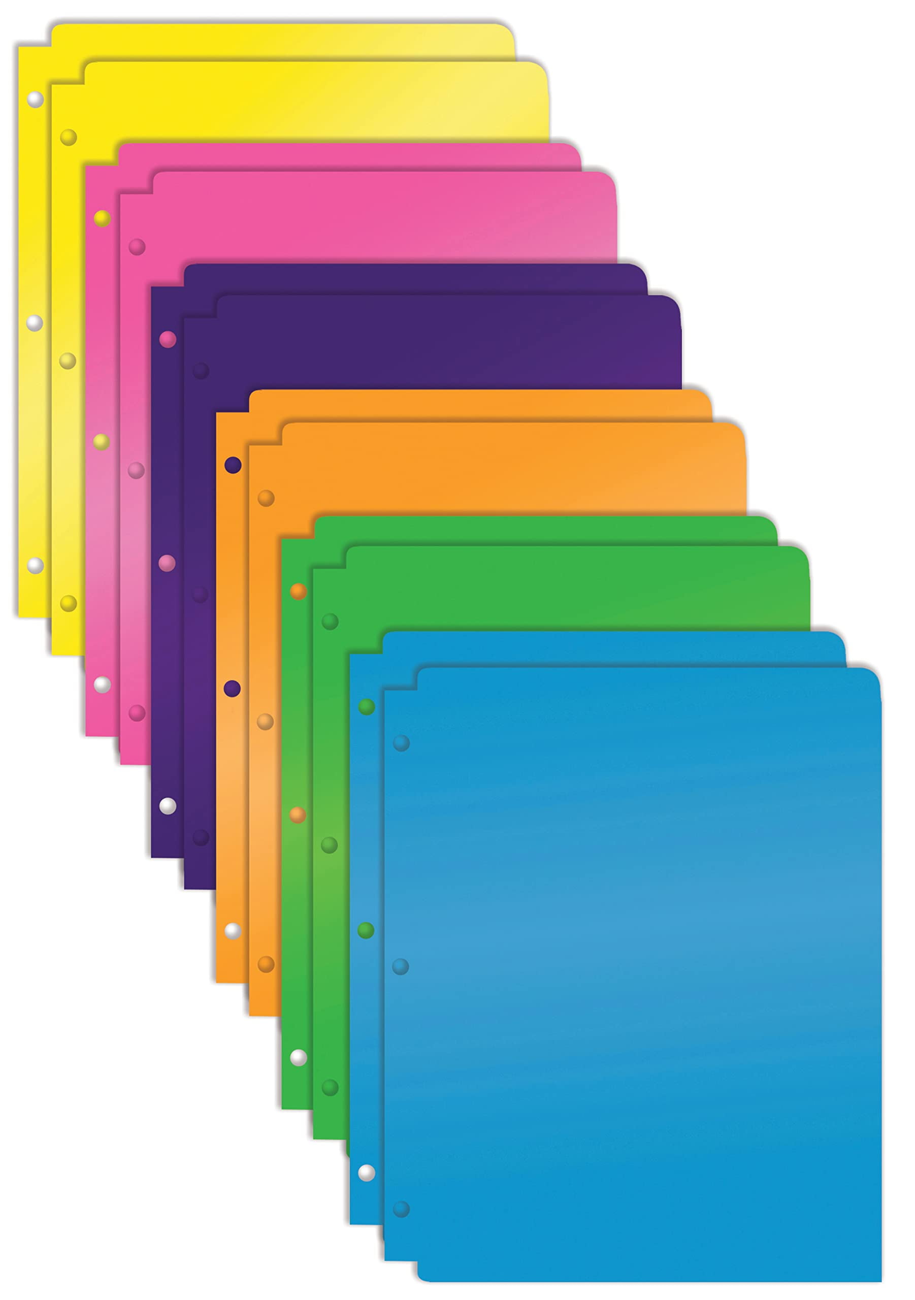 "Better Office Products, Poly 2 Pocket Folders, 3 Hole, Bulk Pack, Neon ...