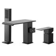 3-Hole Roman Tub Faucet Set with Waterfall Spout & Shower Head ...