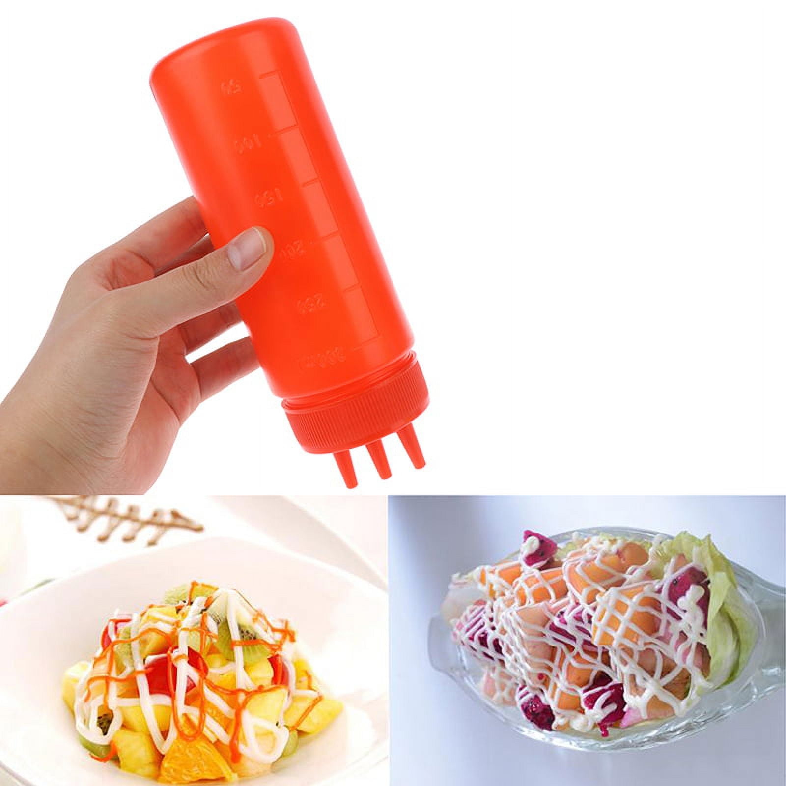 3 Hole Squeeze Bottle Sauce Vinegar Oil Ketchup Gravy Cruet Condiment ...