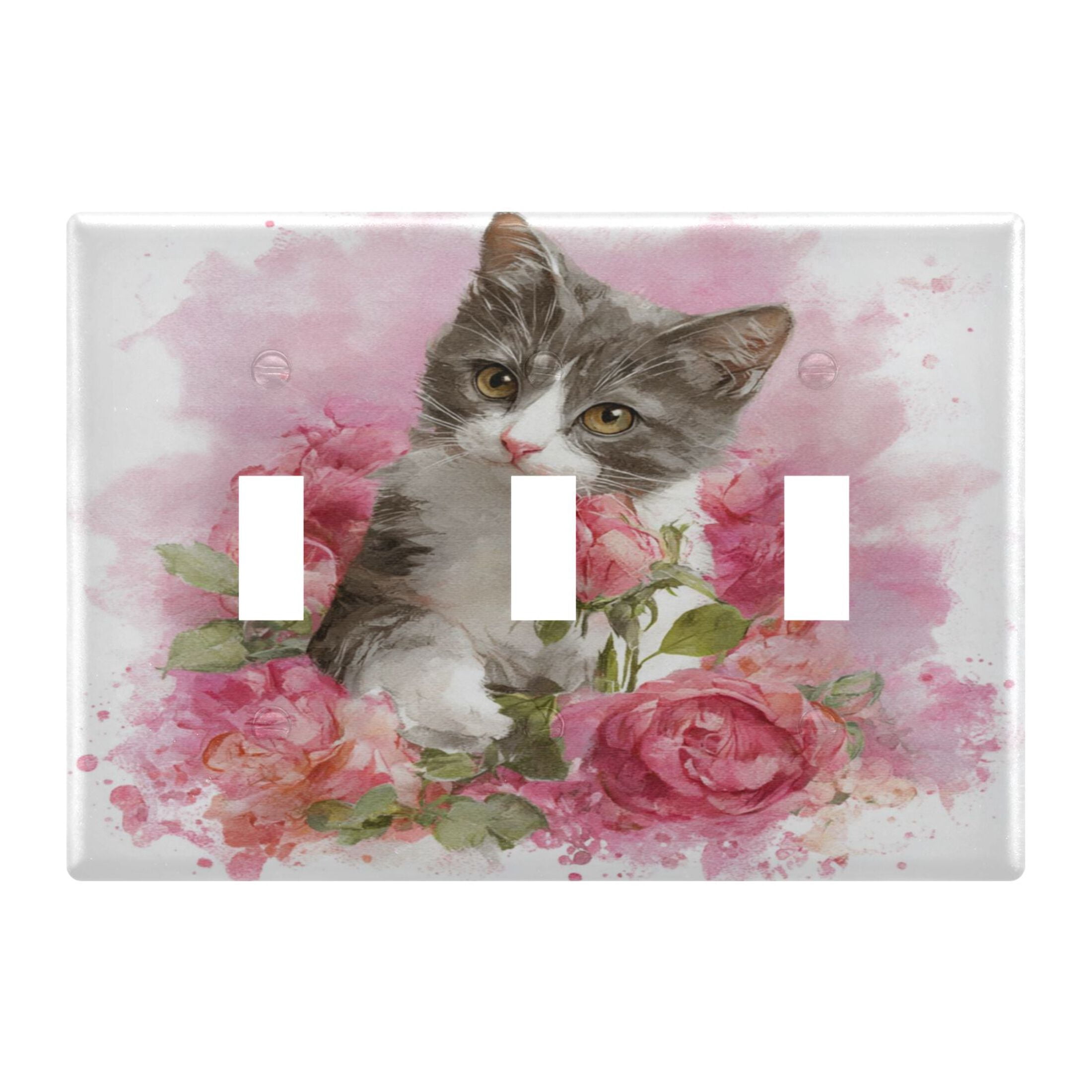 3-Hole Switch Plate Cover Faceplates Covers Smooth Rounded Corners A ...