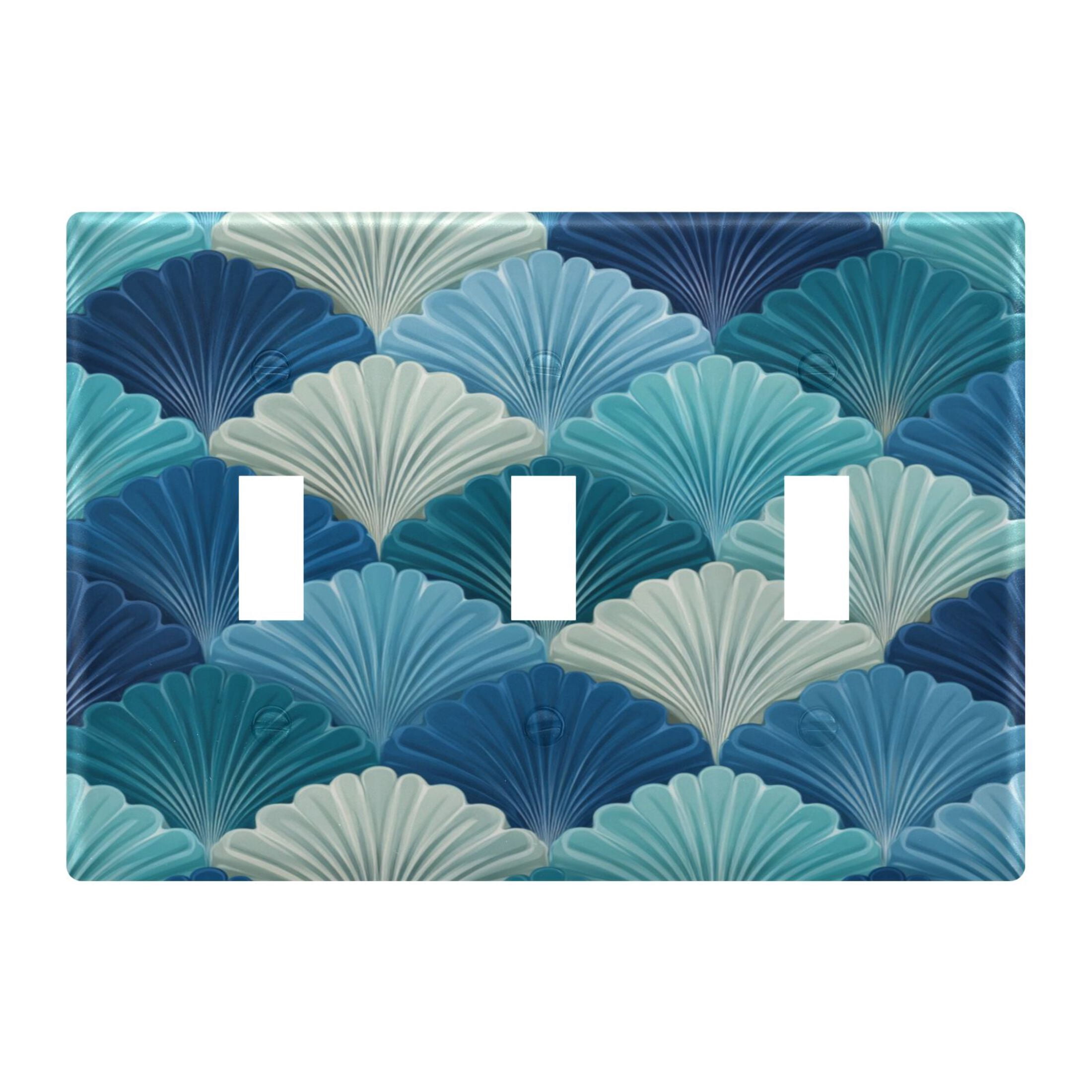 3-Hole Switch Plate Cover Faceplates Covers Smooth Rounded Corners Blue ...