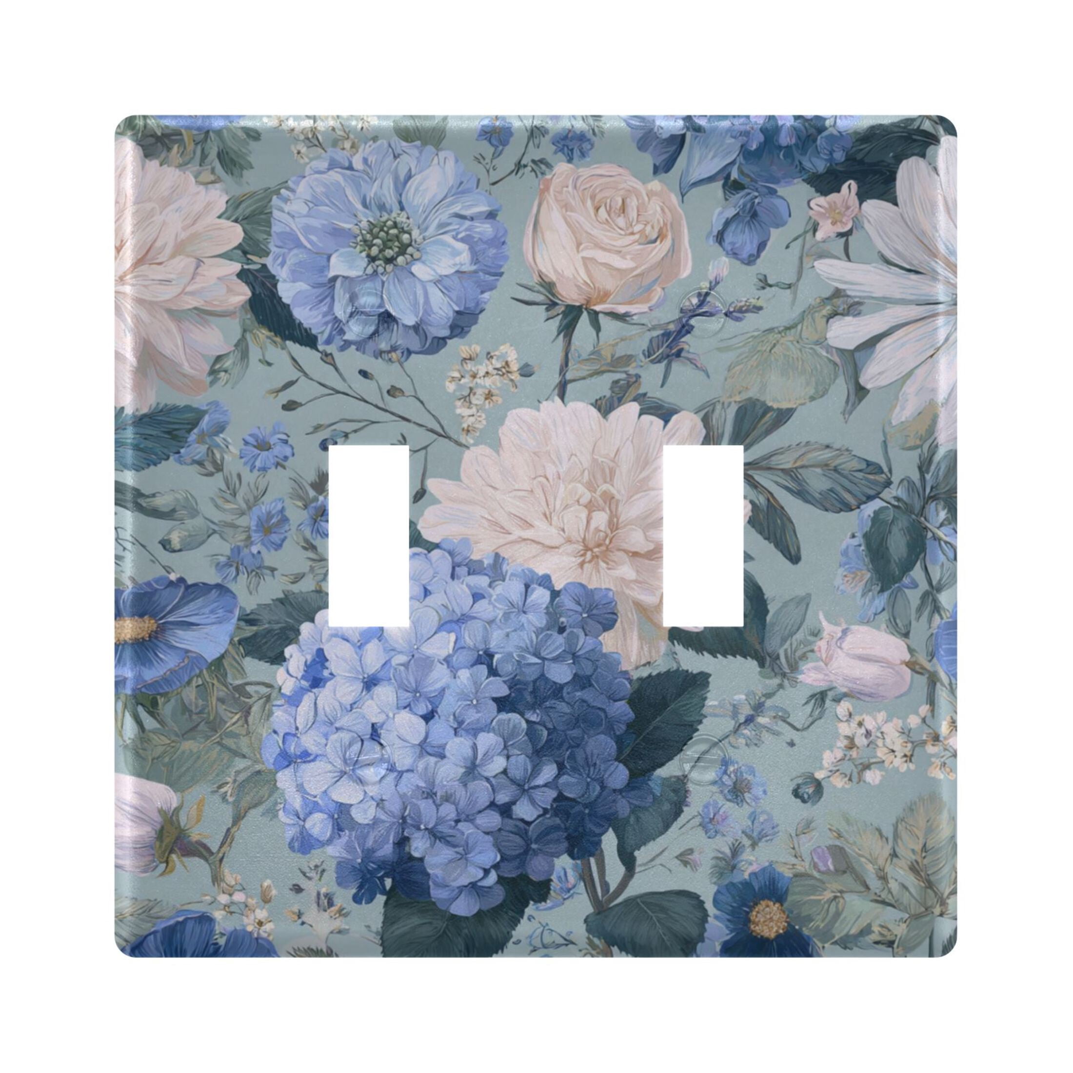 3-Hole Switch Plate Cover Faceplates Covers Smooth Rounded Corners Blue ...