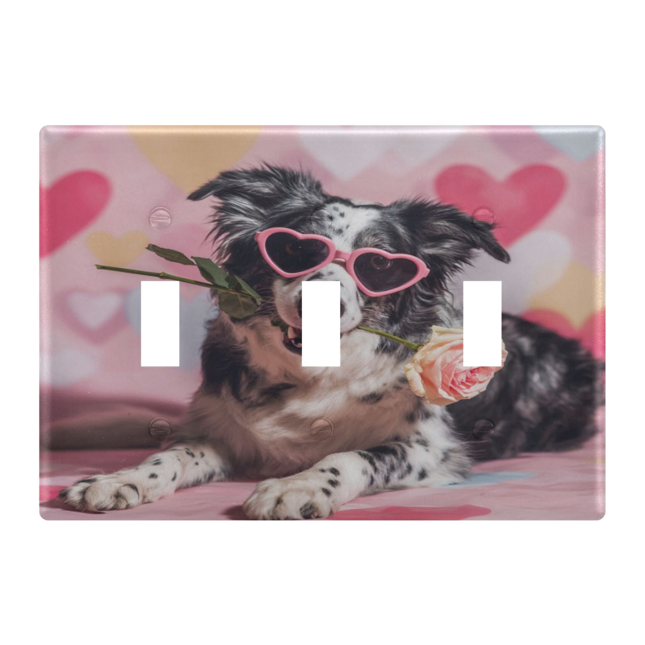 3-Hole Switch Plate Cover Faceplates Covers Smooth Rounded Corners Dog ...