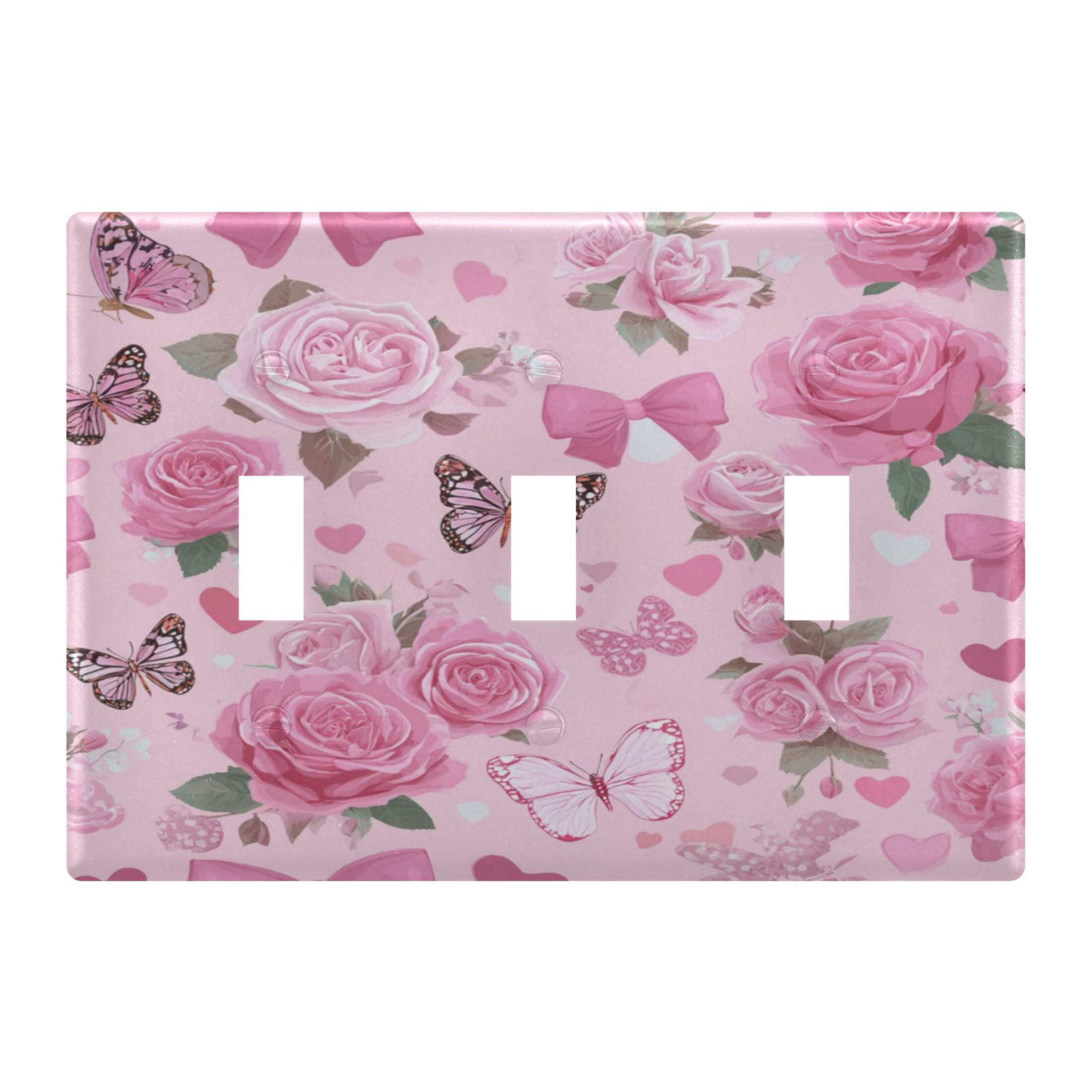 3-Hole Switch Plate Cover Faceplates Covers Smooth Rounded Corners Pink ...