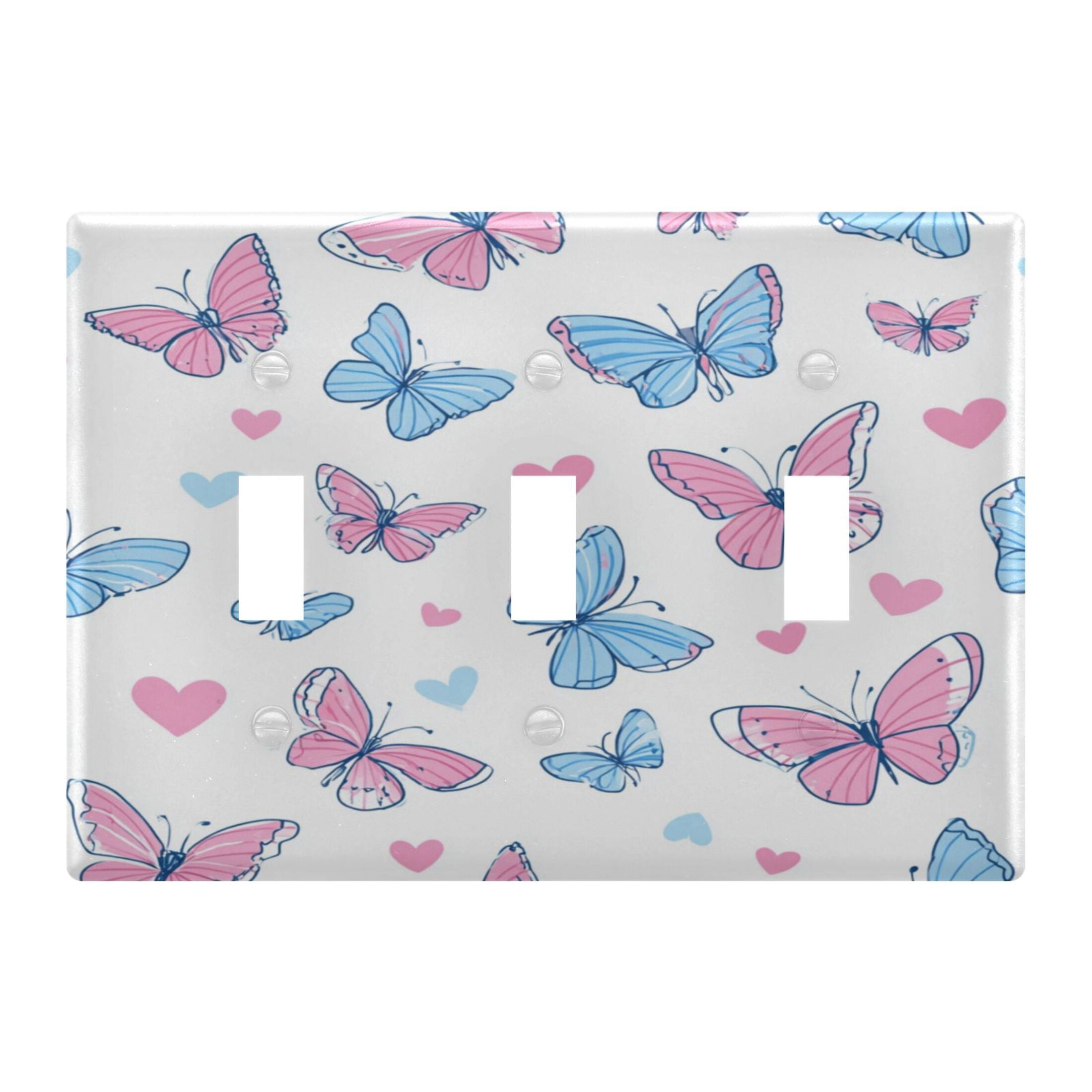 3-Hole Switch Plate Cover Faceplates Covers Smooth Rounded Corners Pink ...