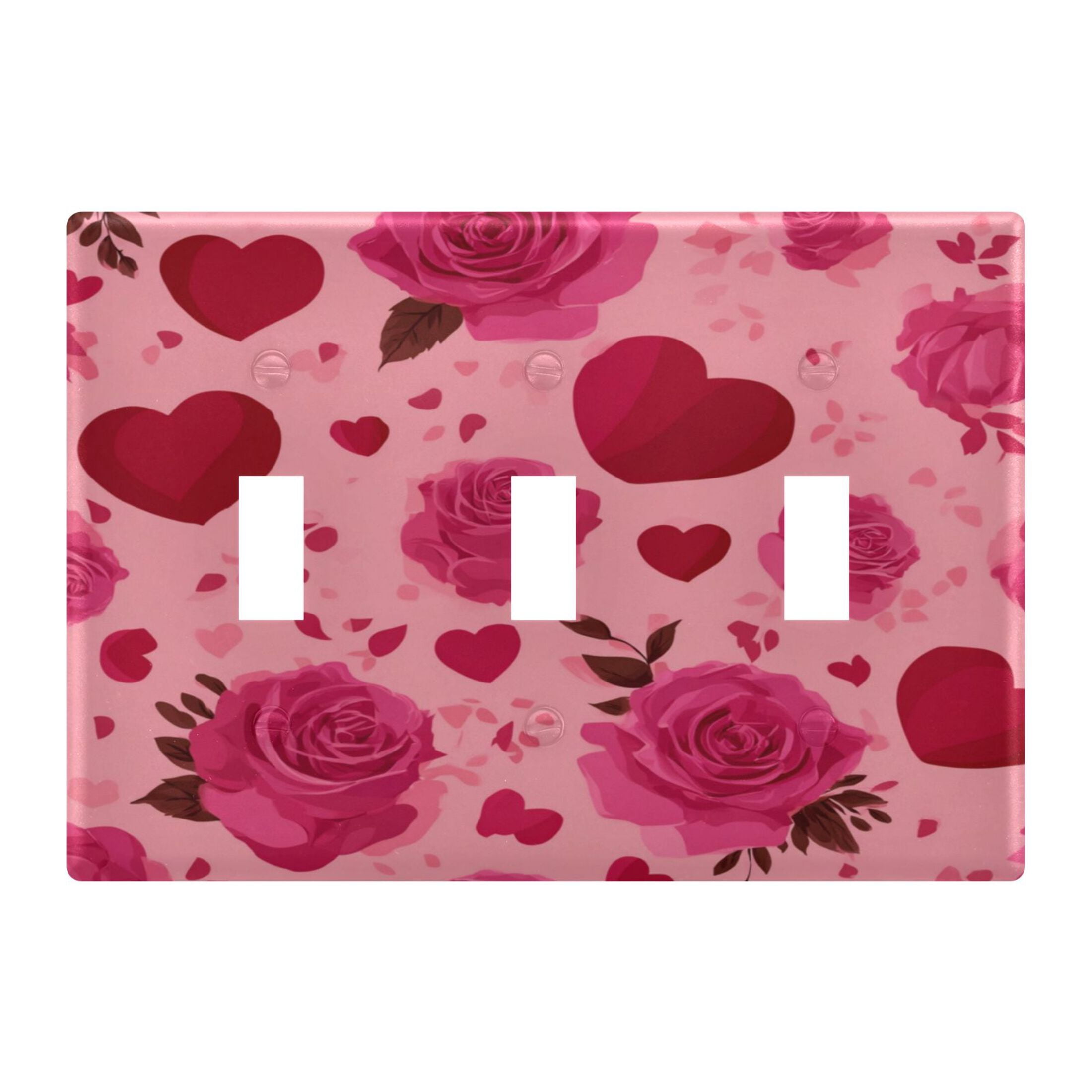 3-Hole Switch Plate Cover Faceplates Covers Smooth Rounded Corners Red ...