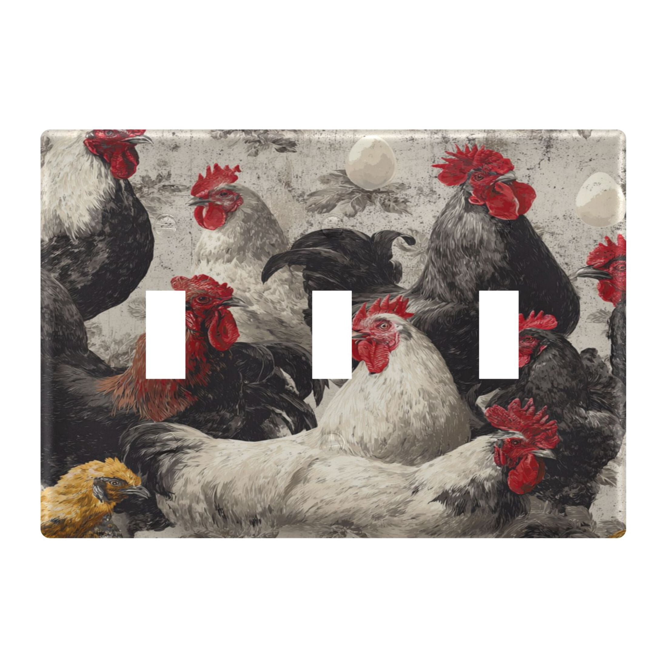3-Hole Switch Plate Cover Faceplates Covers Smooth Rounded Corners ...