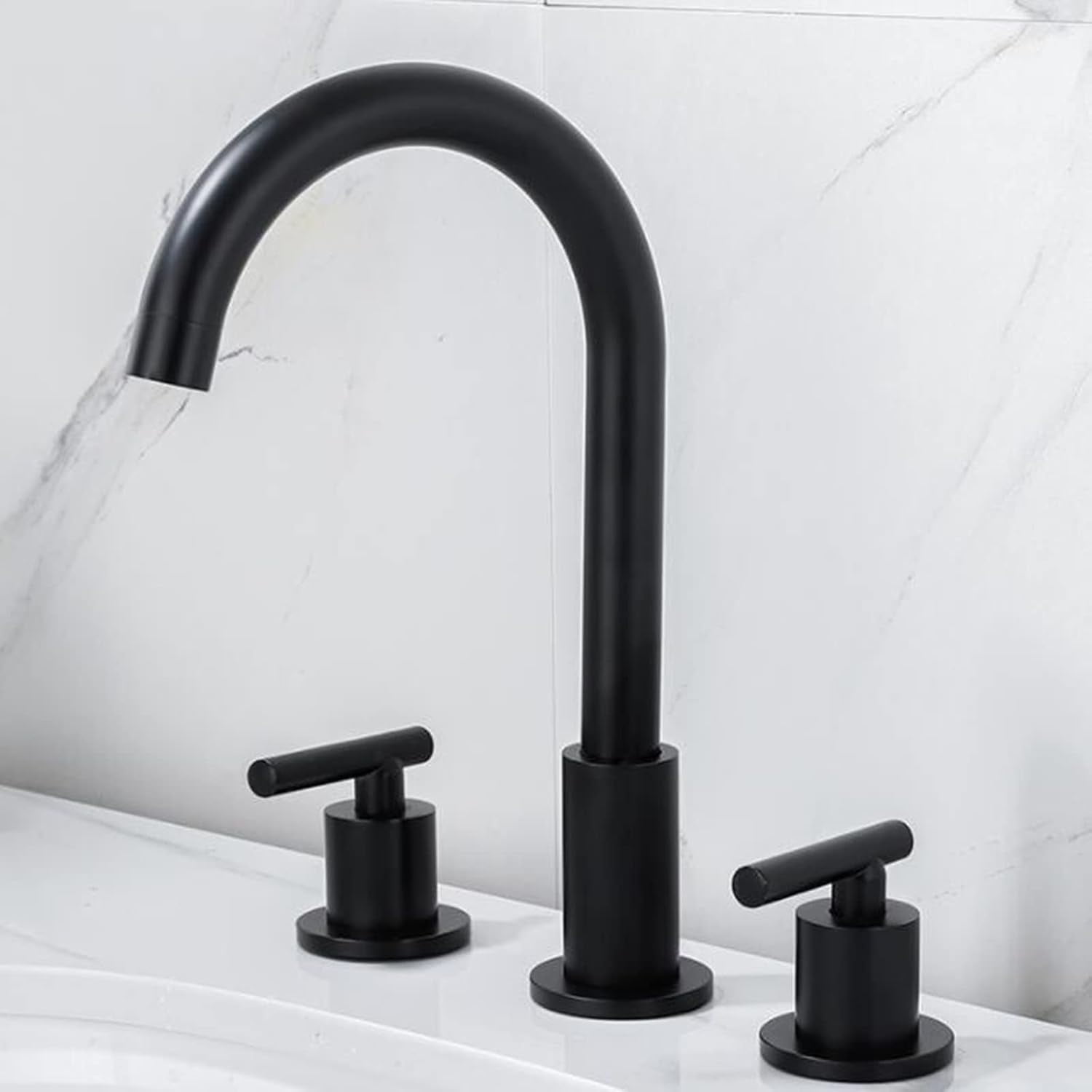 3 Hole Taps for Bathroom Basin Split Double Handle Hot and Cold Water ...