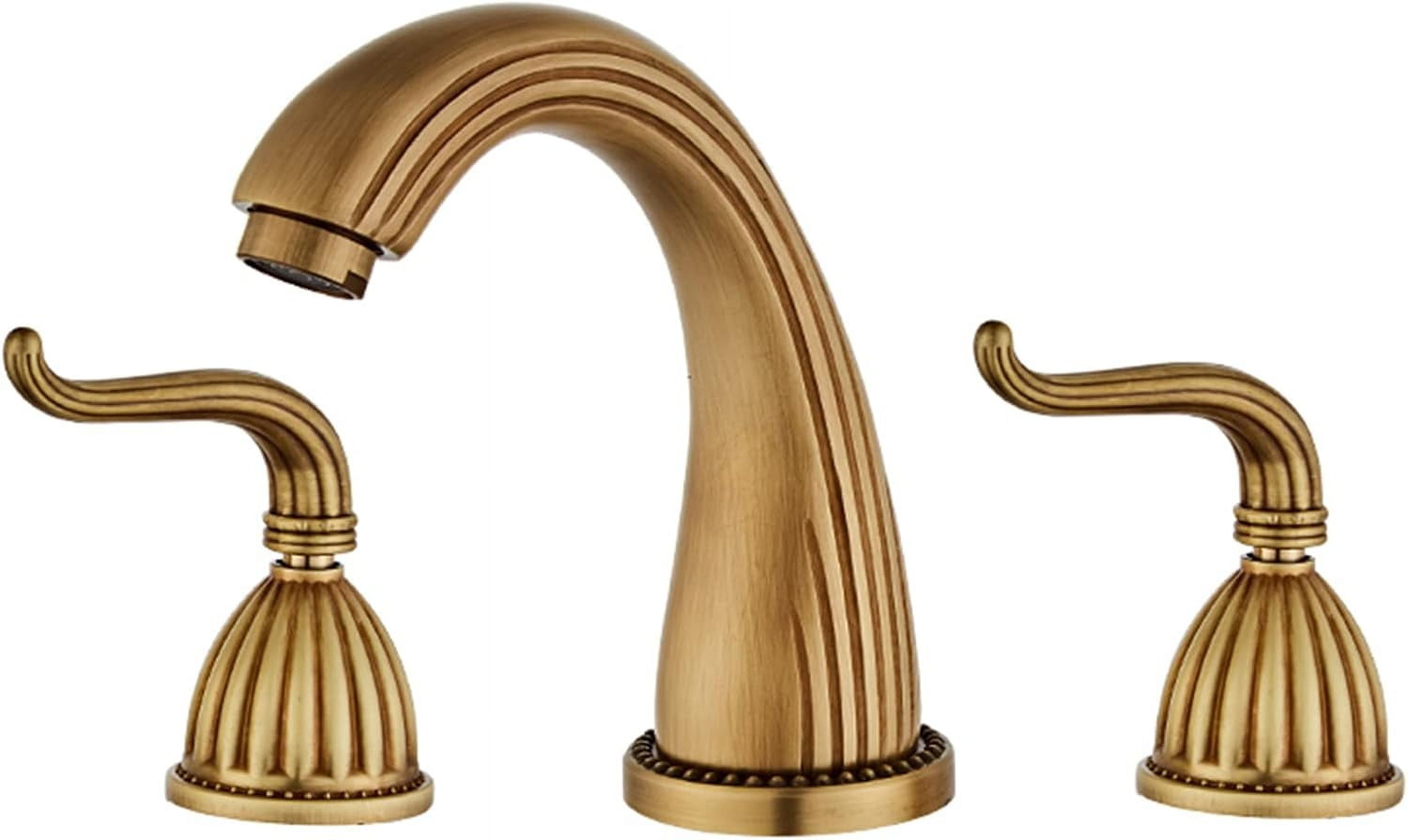 3 Holes Faucet for Bathroom Sink,Antique Brass 3 Hole Bathroom 3 Hole ...