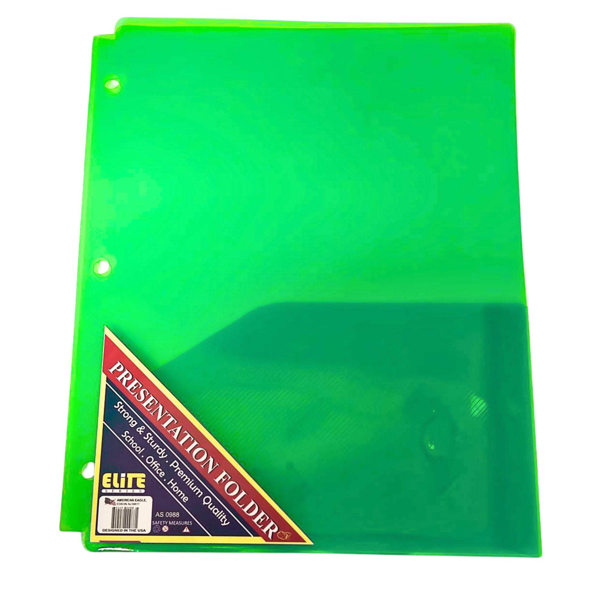3 Holes Punch with 2 PocketBright Neon Colors Folders : 1 Pack ...