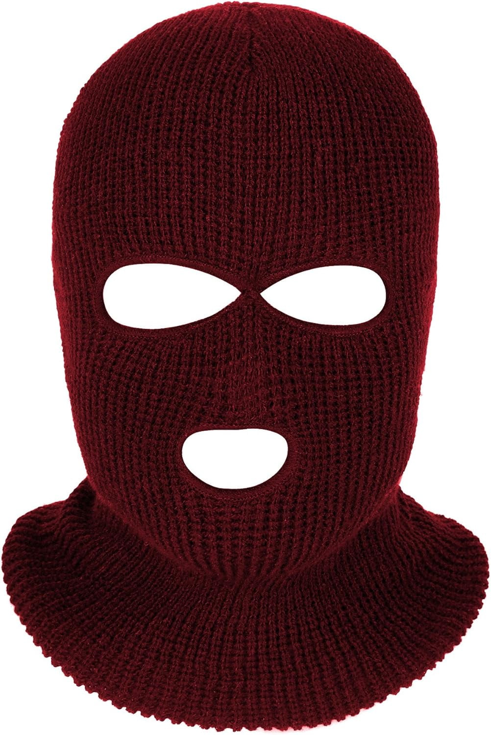 3 Holes Ski Mask Full Face Cover Outdoor Balaclava Winter Knitted Neck ...