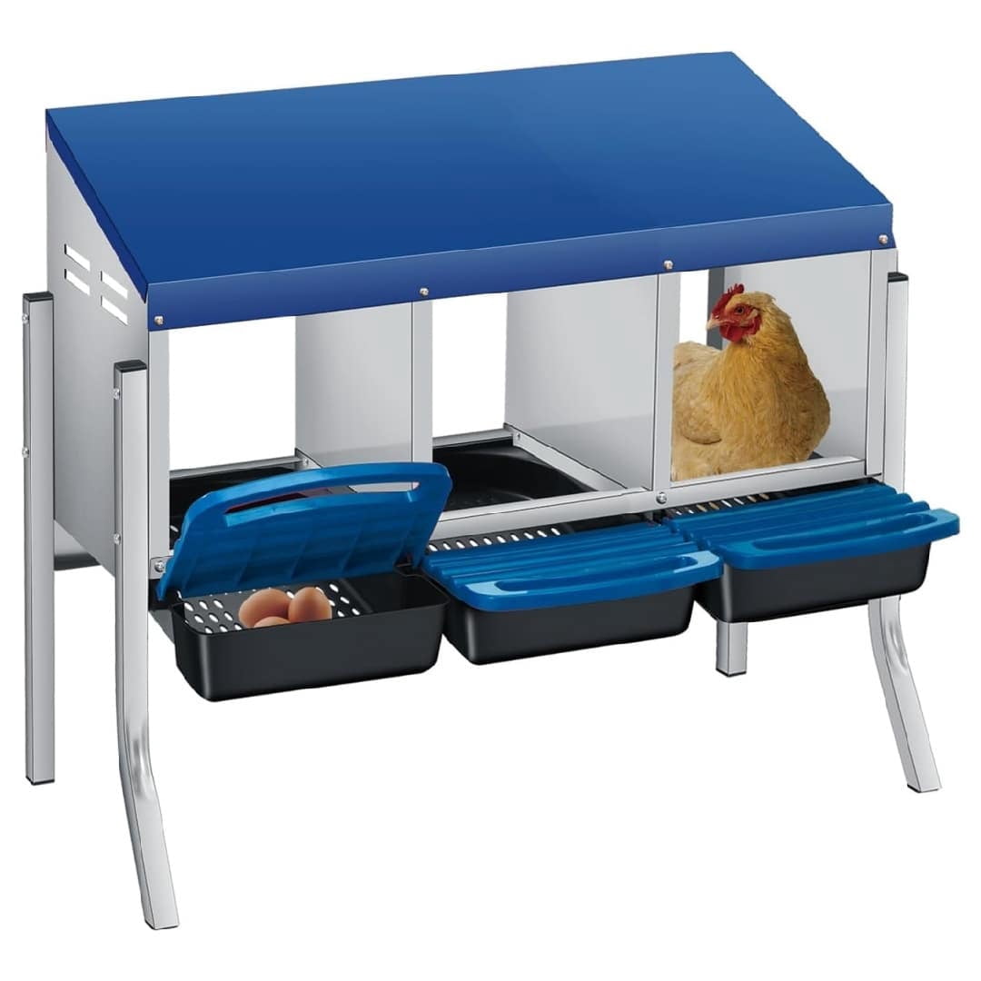 3 Holes with legs-Galvanized Steel Chicken Nesting Box-Automatic Roll ...