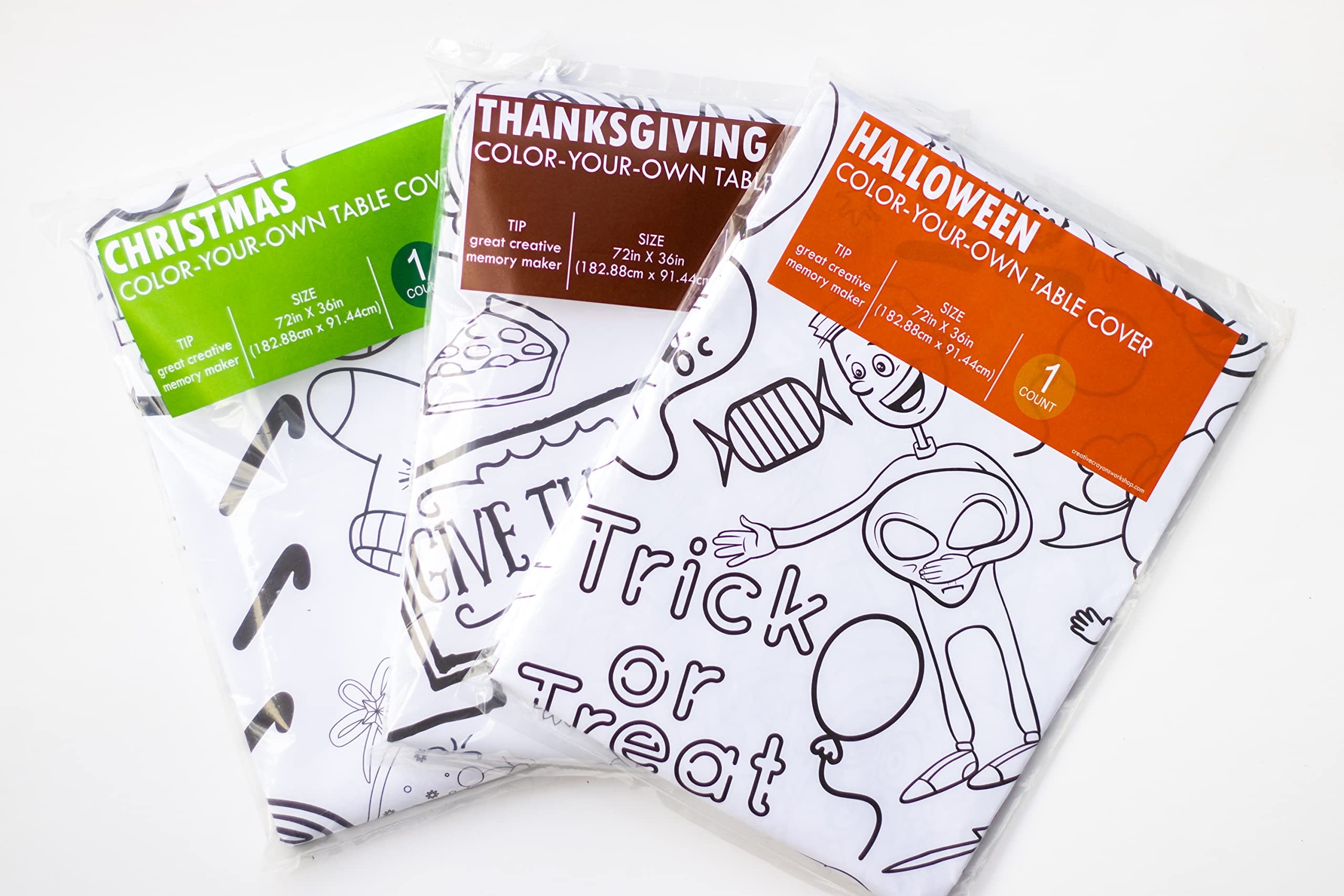 3 Holiday Themed Giant Wall Size Coloring Posters - 36" X 72" Halloween ...