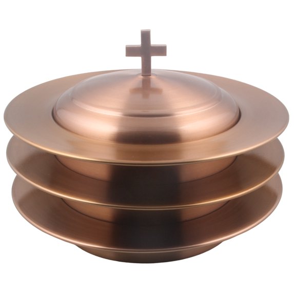 3 Holy Stacking Bread Plates With a Lid Stainless Steel 3 Communion ...