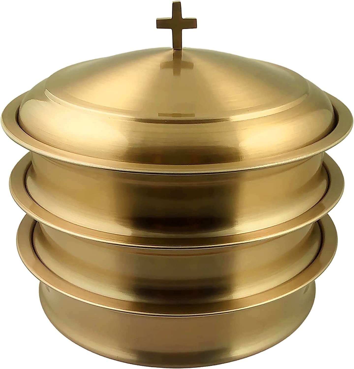 3 Holy Wine Serving Trays with a Cover Stainless Steel 3 Communion Tray ...