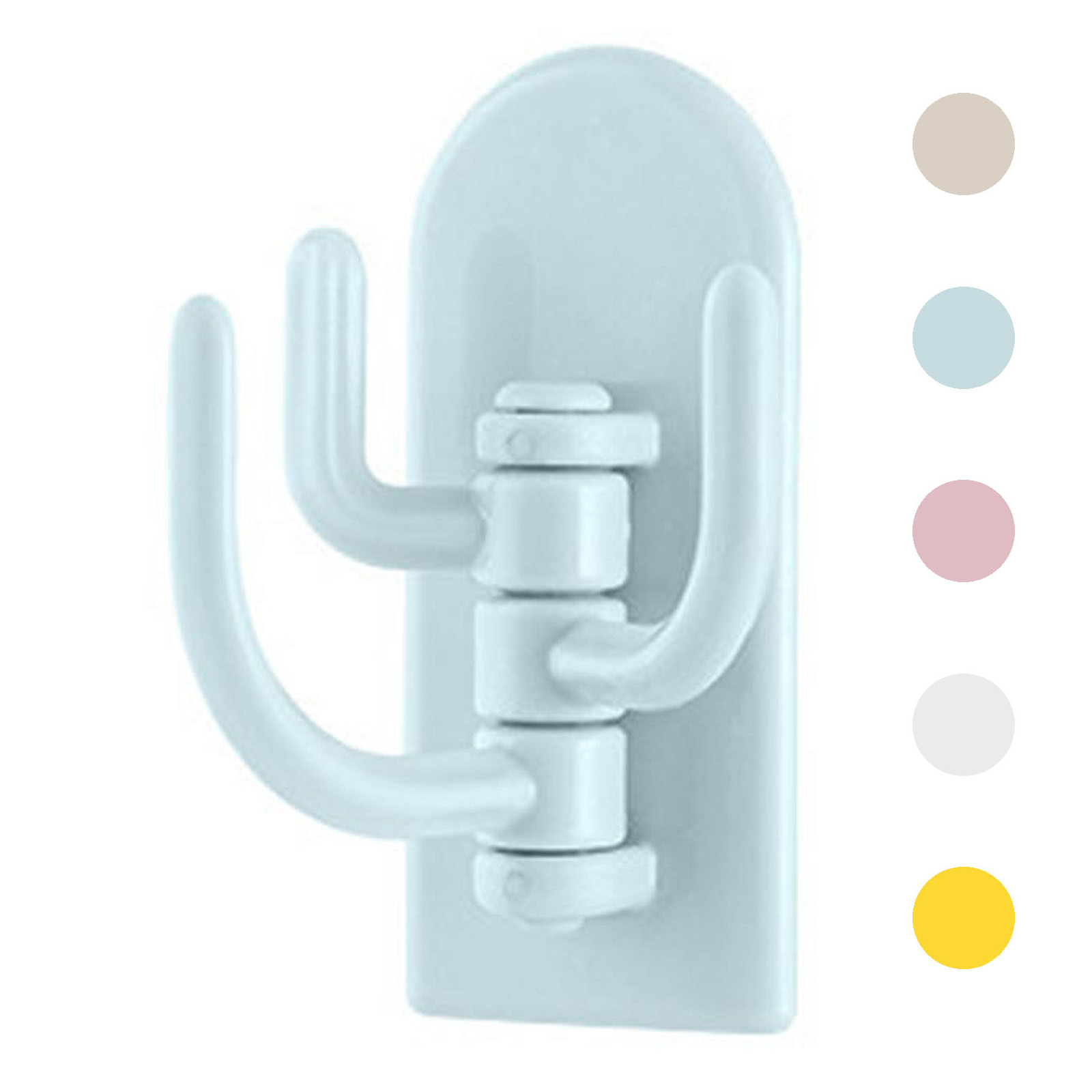 3 Hook Rotating Hook Able Over Door Hooks Functional Plastic Cabinet ...