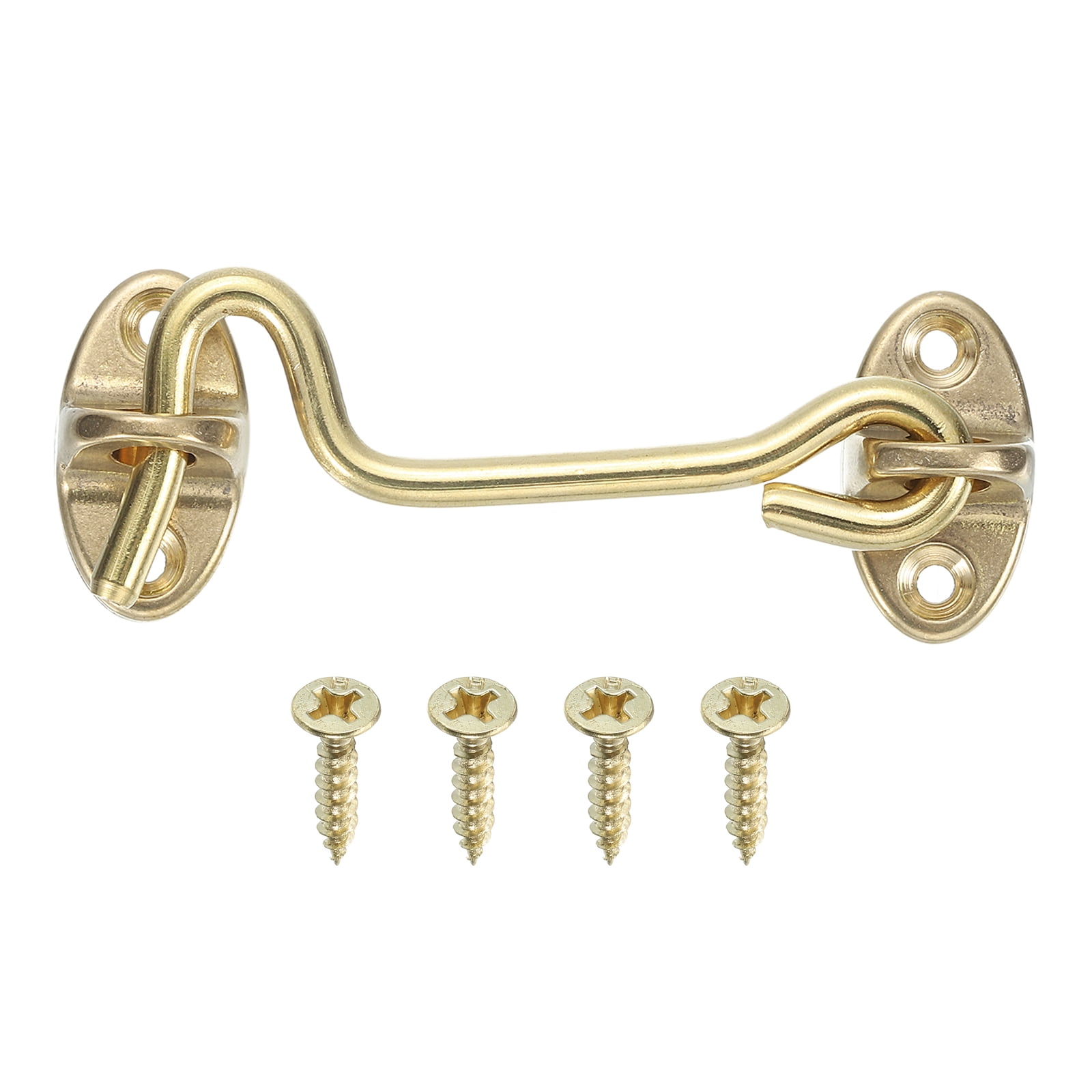 3" Hook and Eyes Catch Door Latch Locks, Brass Cabin Hooks Fastener ...