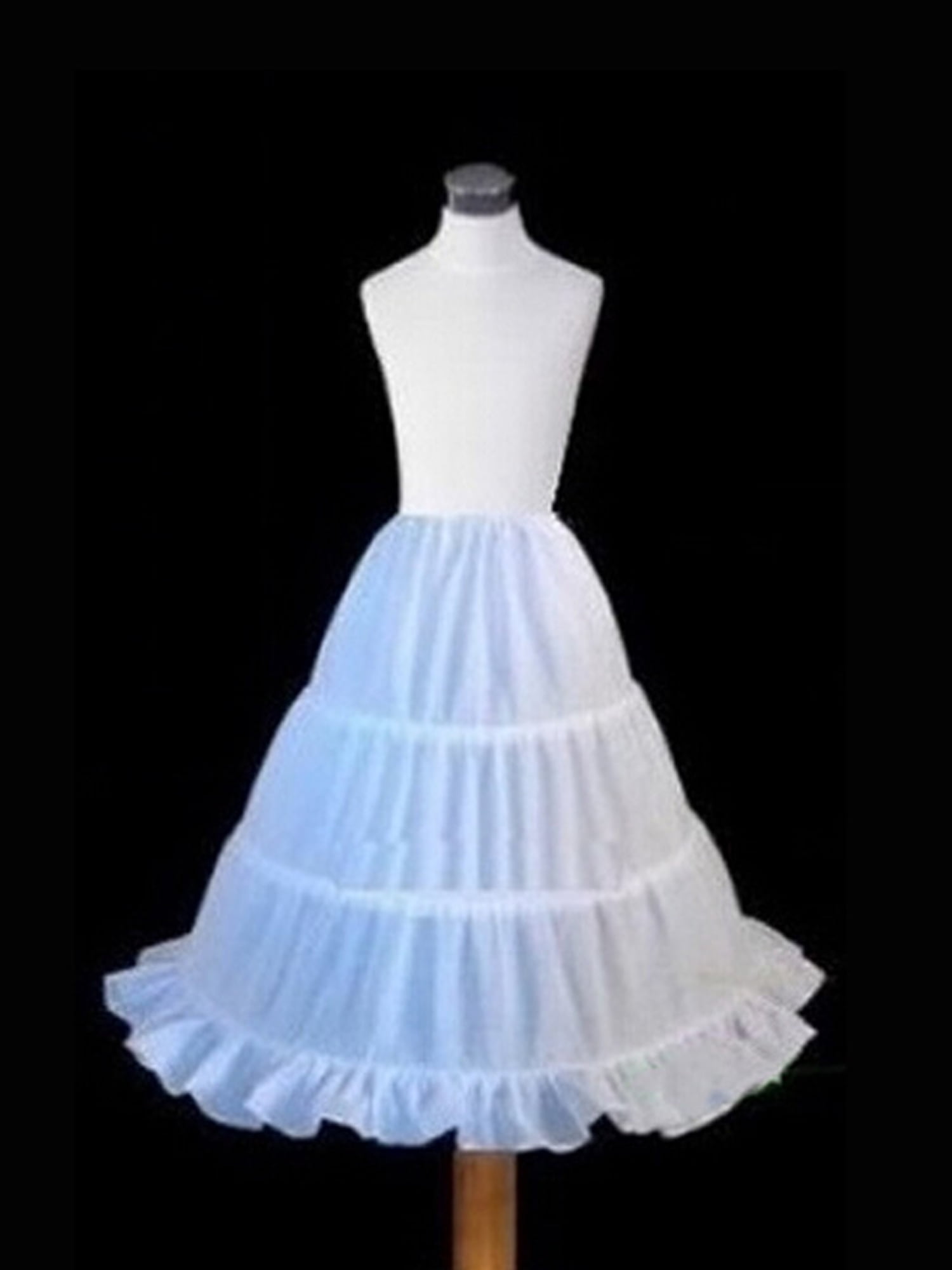 3 Hoop 1 Layer Flower Girls Petticoat Kids Underskirt Slip Crinoline ...