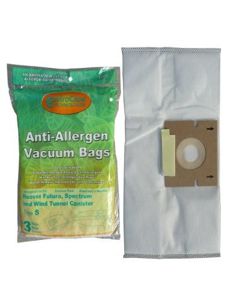 3 Hoover HEPA Windtunnel Allergy Vacuum Type S Bags, Futura, Spectrum ...