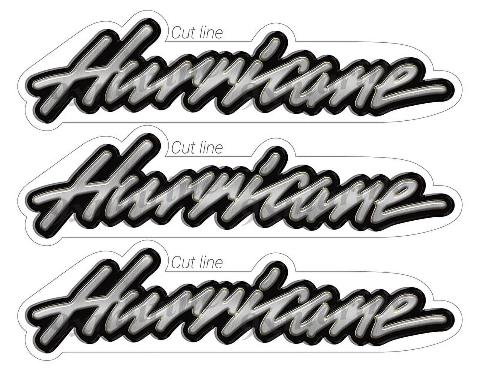 3 Hurricane Classic Vintage Stickers Remastered - 10" long each ...
