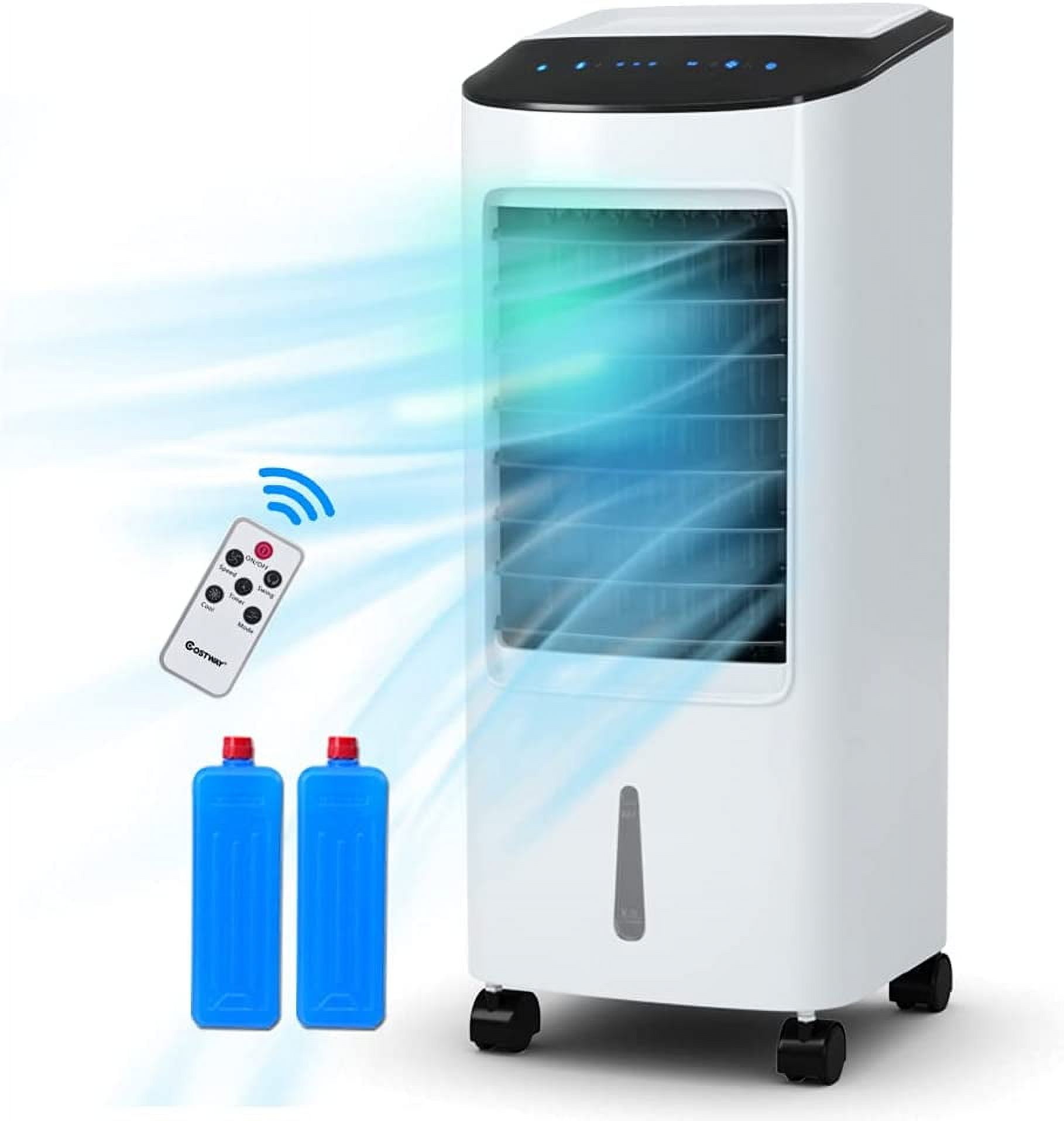 3-IN-1 Evaporative Cooler, 29" Portable Cooling Fan with Humidifier ...