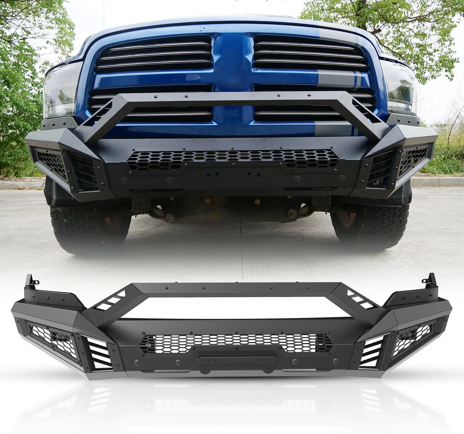3 IN 1 Front Bumper for 2013-2018 Dodge RAM 1500 Pickup Truck(Excluding ...