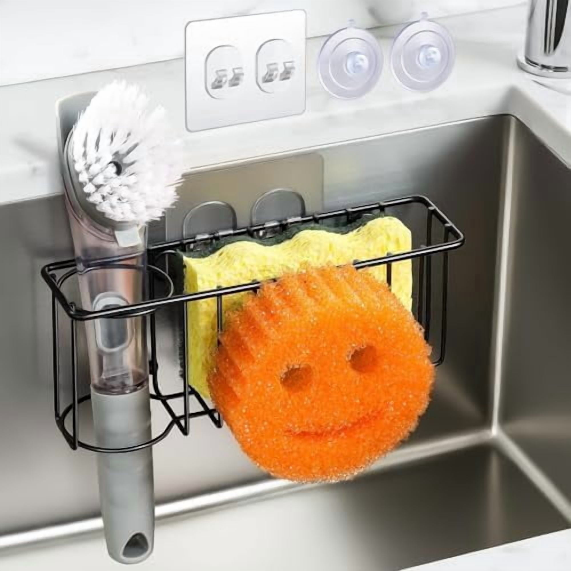 3-IN-1 Multiuse Sponge Holder for Kitchen Sink, Sponge Caddy for Scrub ...