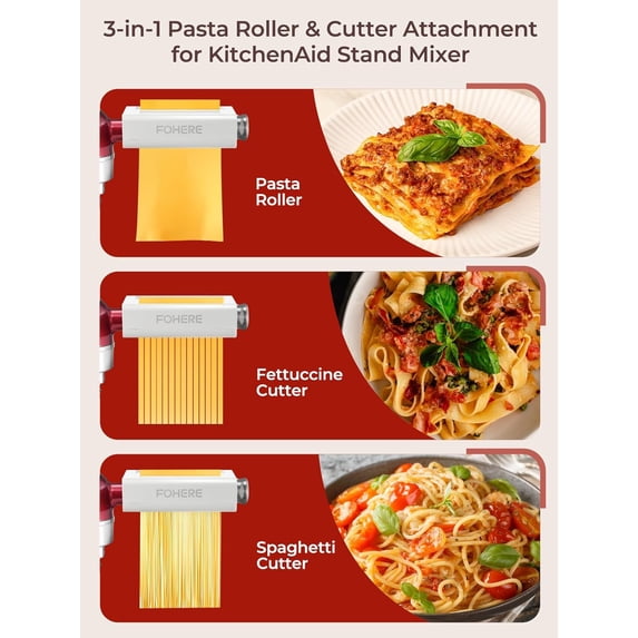 3-IN-1 Pasta Maker Attachment for Stand Mixer, Pasta Maker Accessories ...