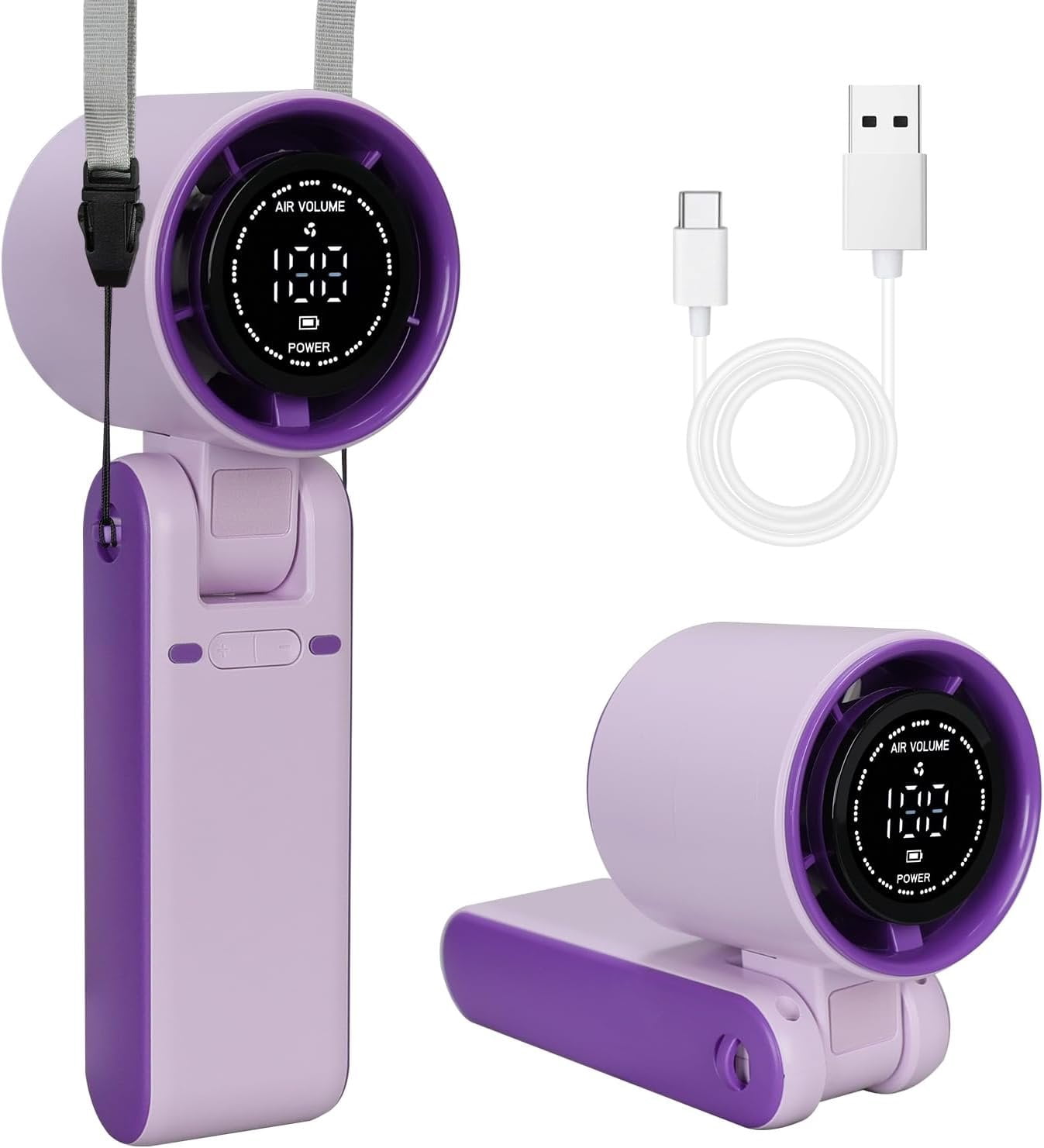 3 IN 1 Portable Handheld Mini Fan, Compact Personal Cooling, 100Speeds ...